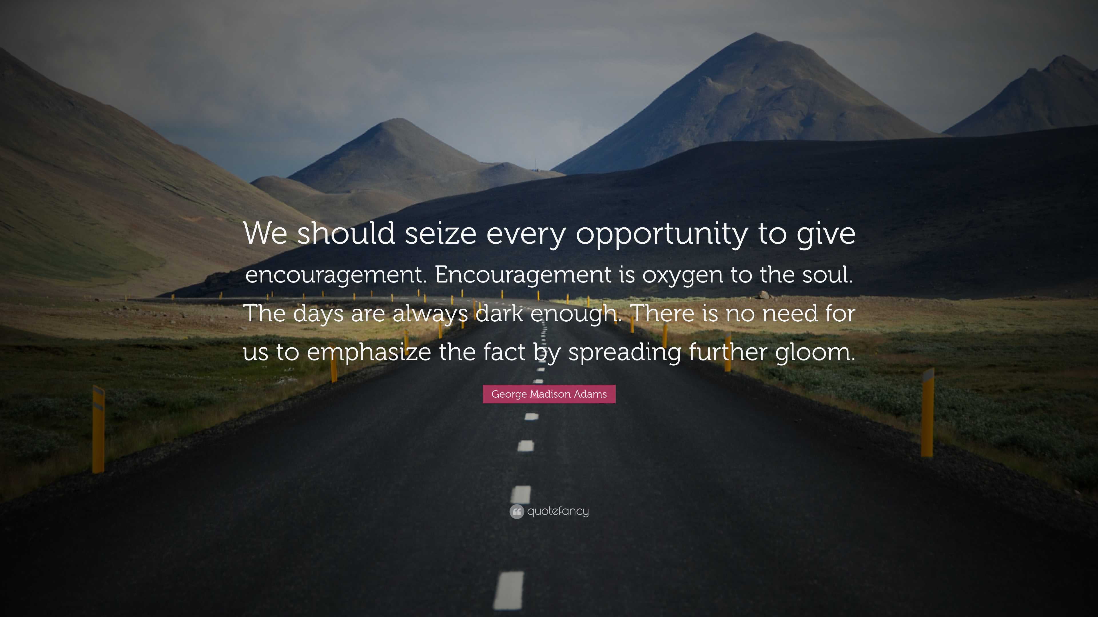 George Madison Adams Quote: “We should seize every opportunity to give ...