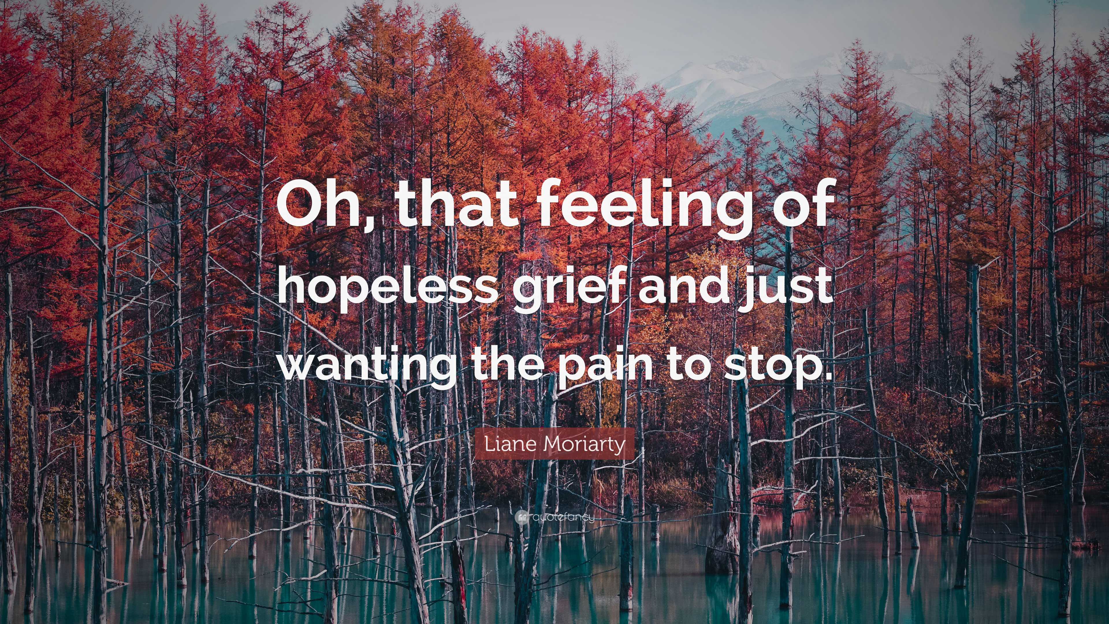 Liane Moriarty Quote: “Oh, that feeling of hopeless grief and just ...