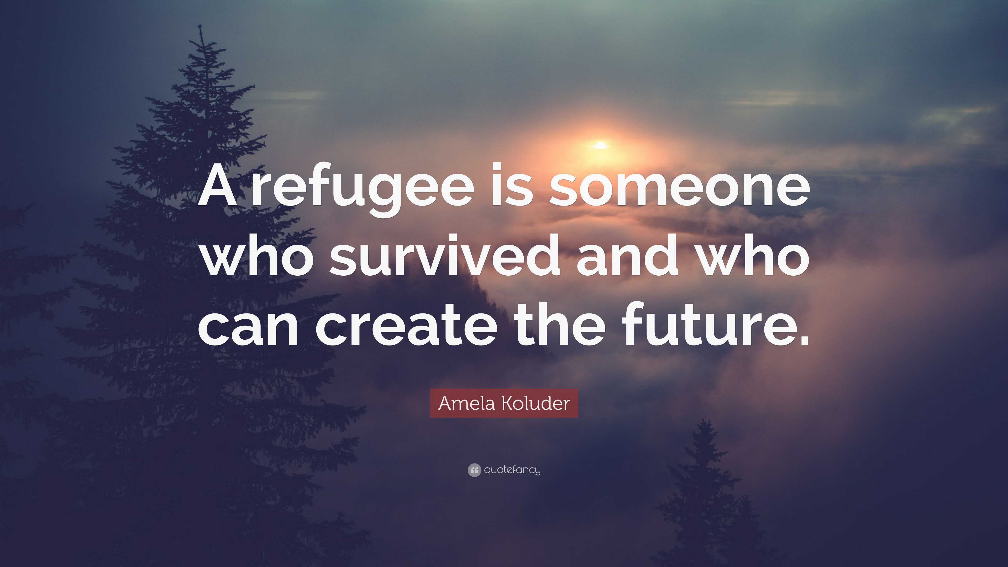 Amela Koluder Quote: “A refugee is someone who survived and who can ...