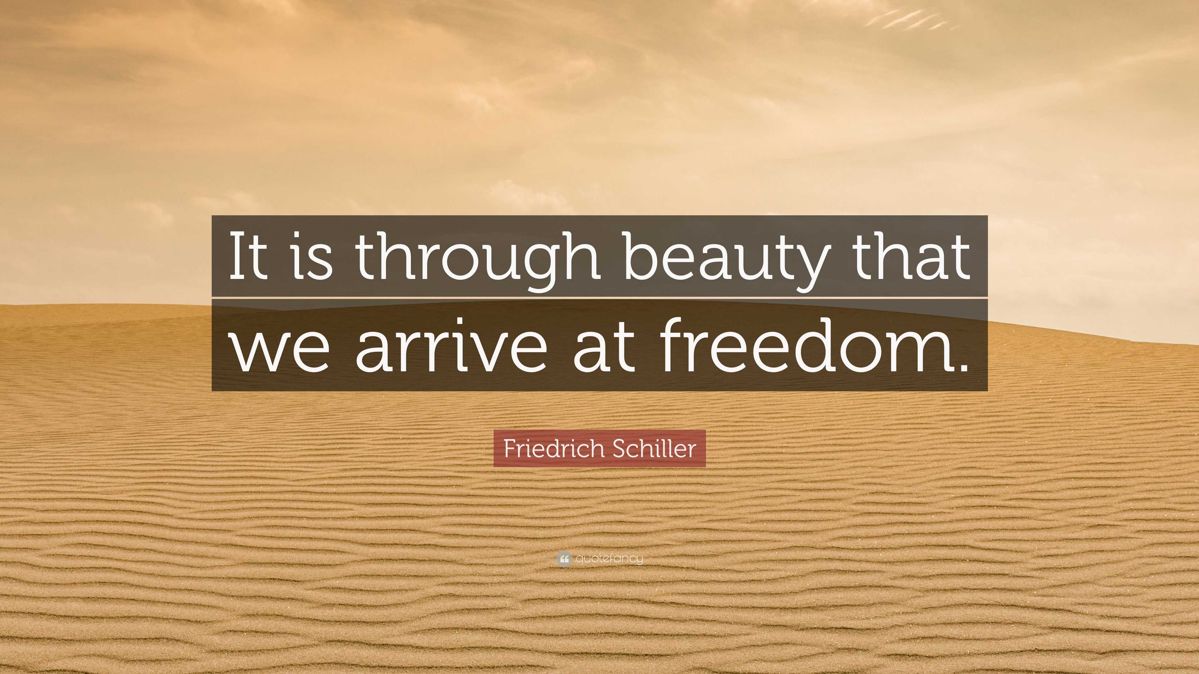 Friedrich Schiller Quote: “It is through beauty that we arrive at freedom.”