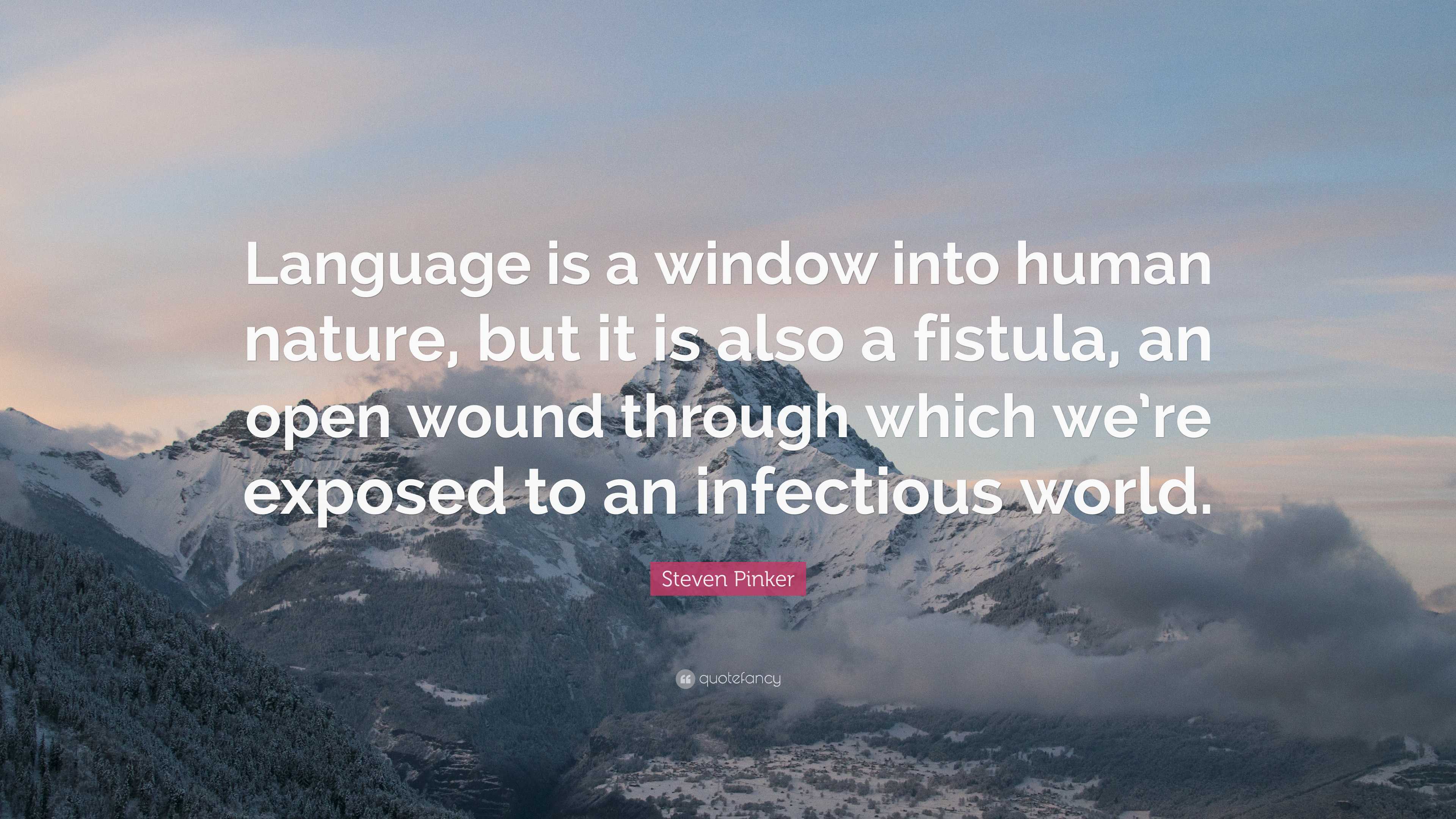 Steven Pinker Quote: “Language is a window into human nature, but it is ...