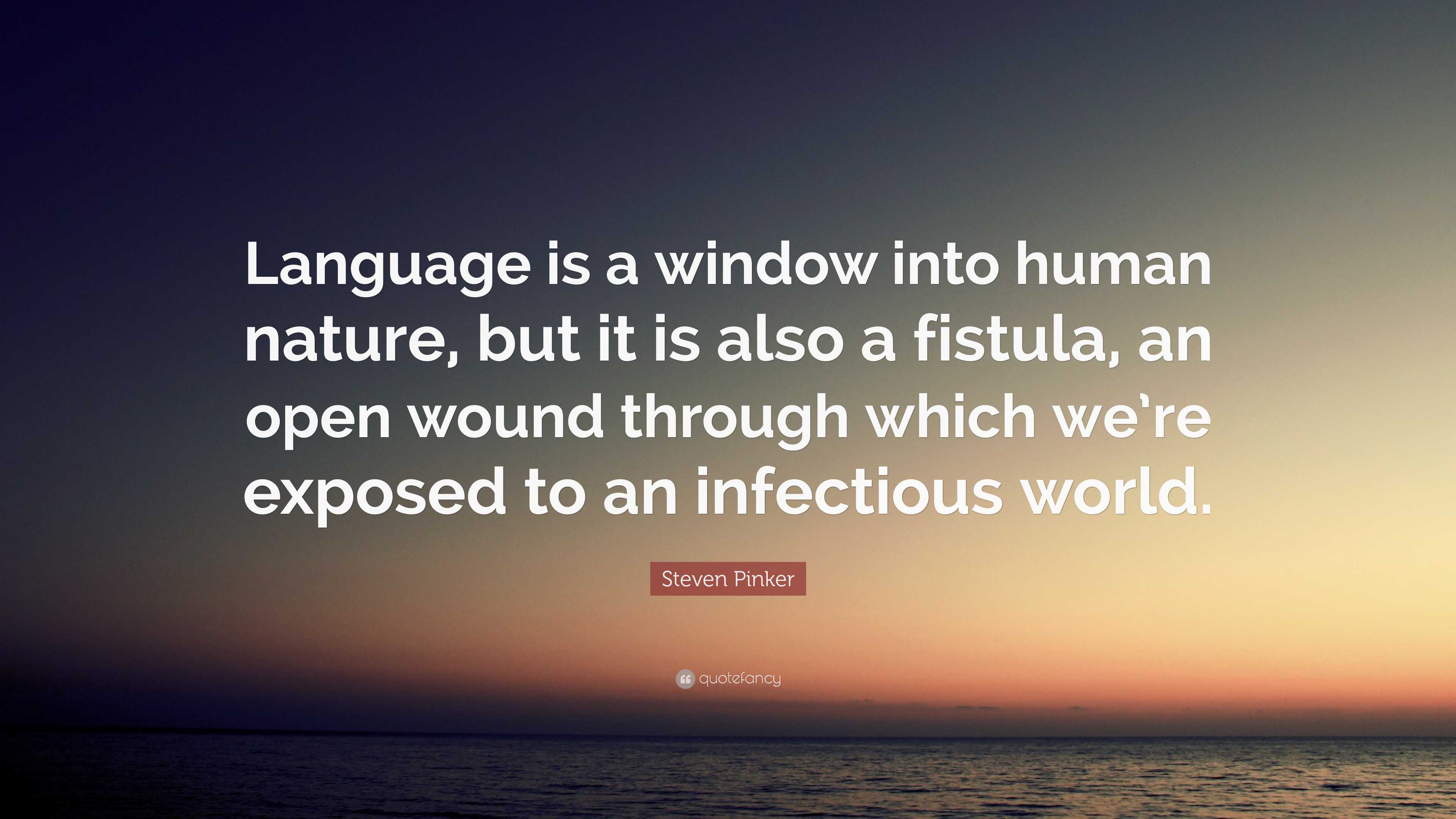 Steven Pinker Quote: “Language is a window into human nature, but it is ...