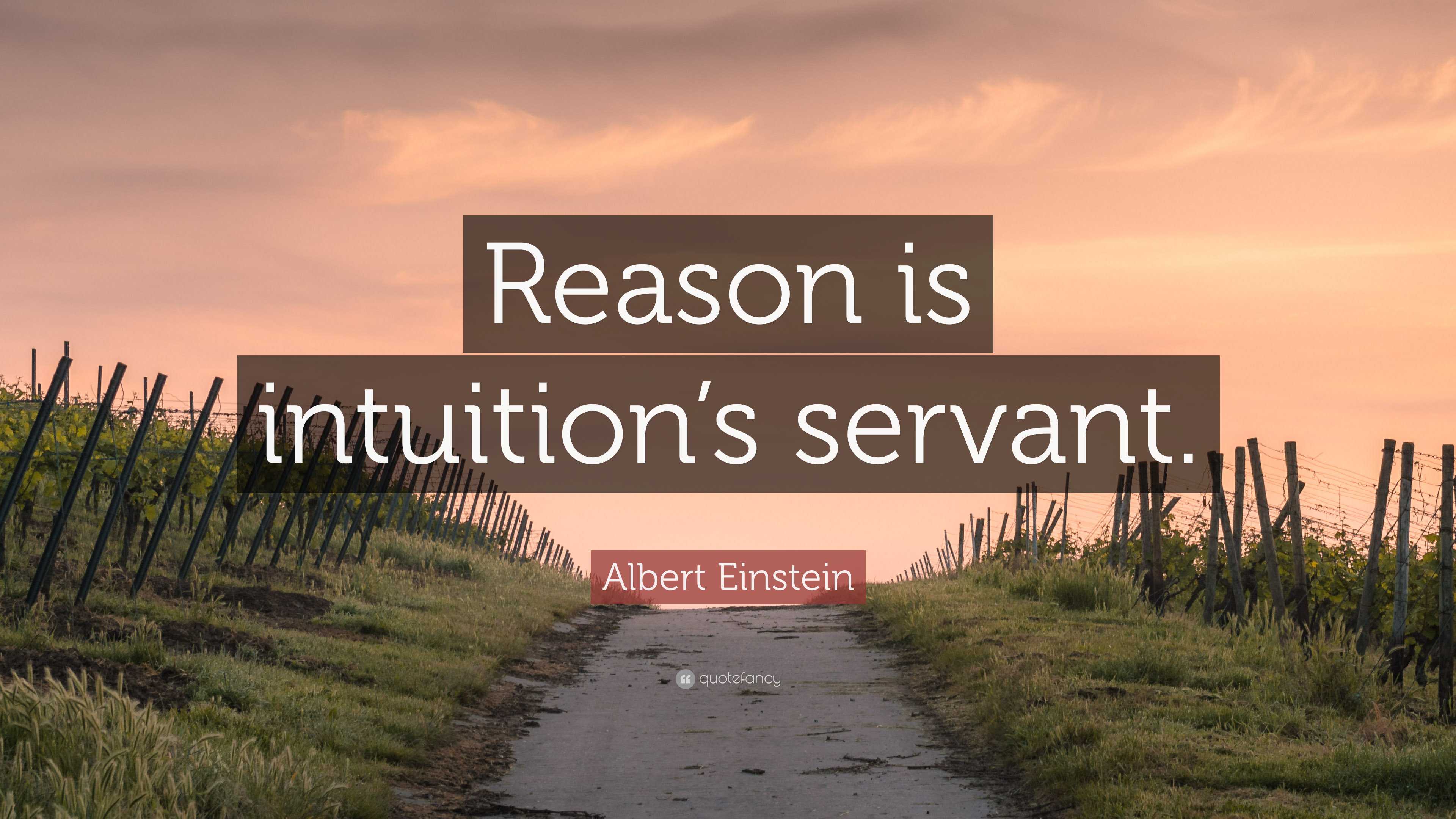 Albert Einstein Quote: “Reason is intuition’s servant.”