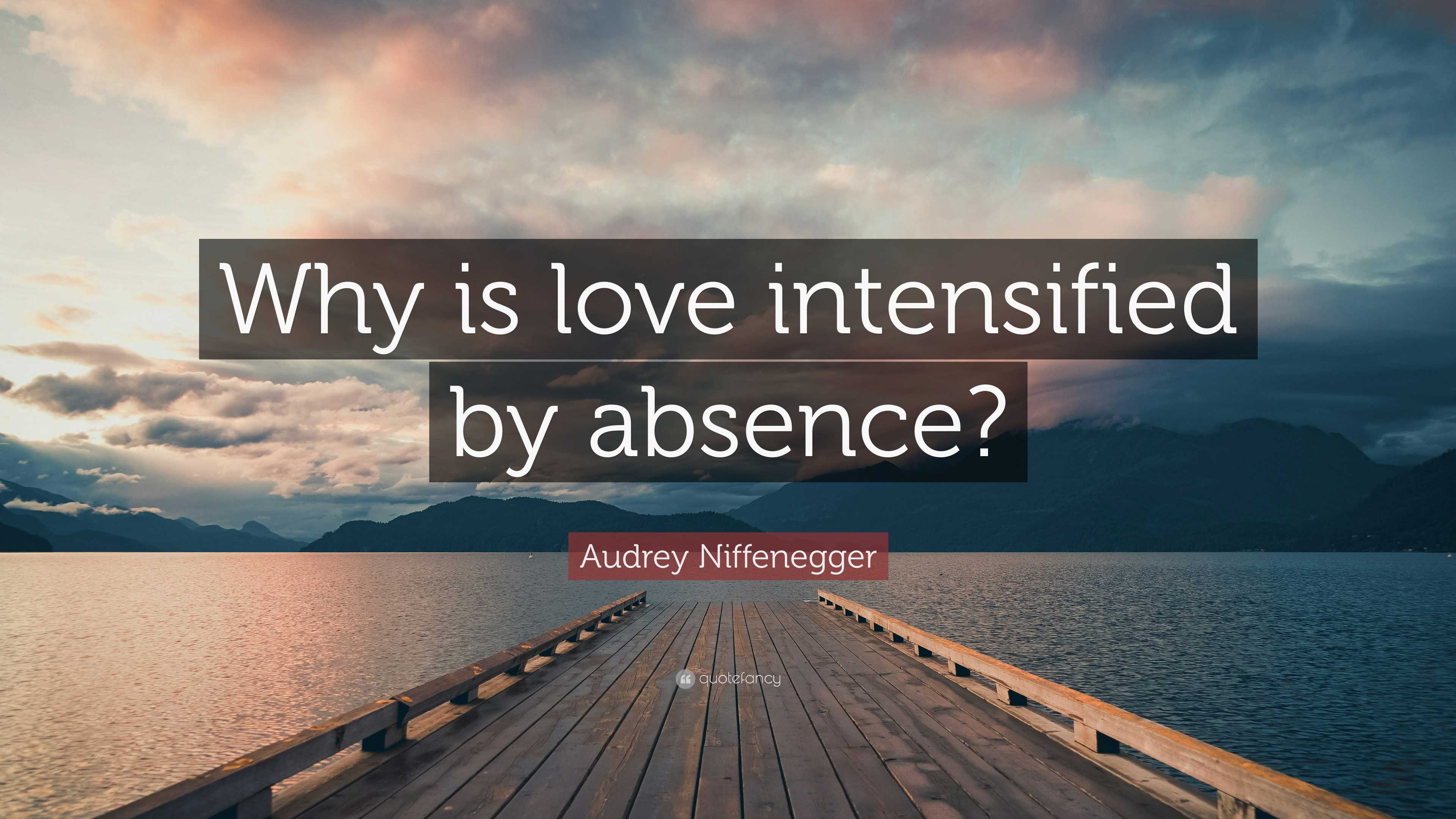 Audrey Niffenegger Quote: “Why is love intensified by absence?”