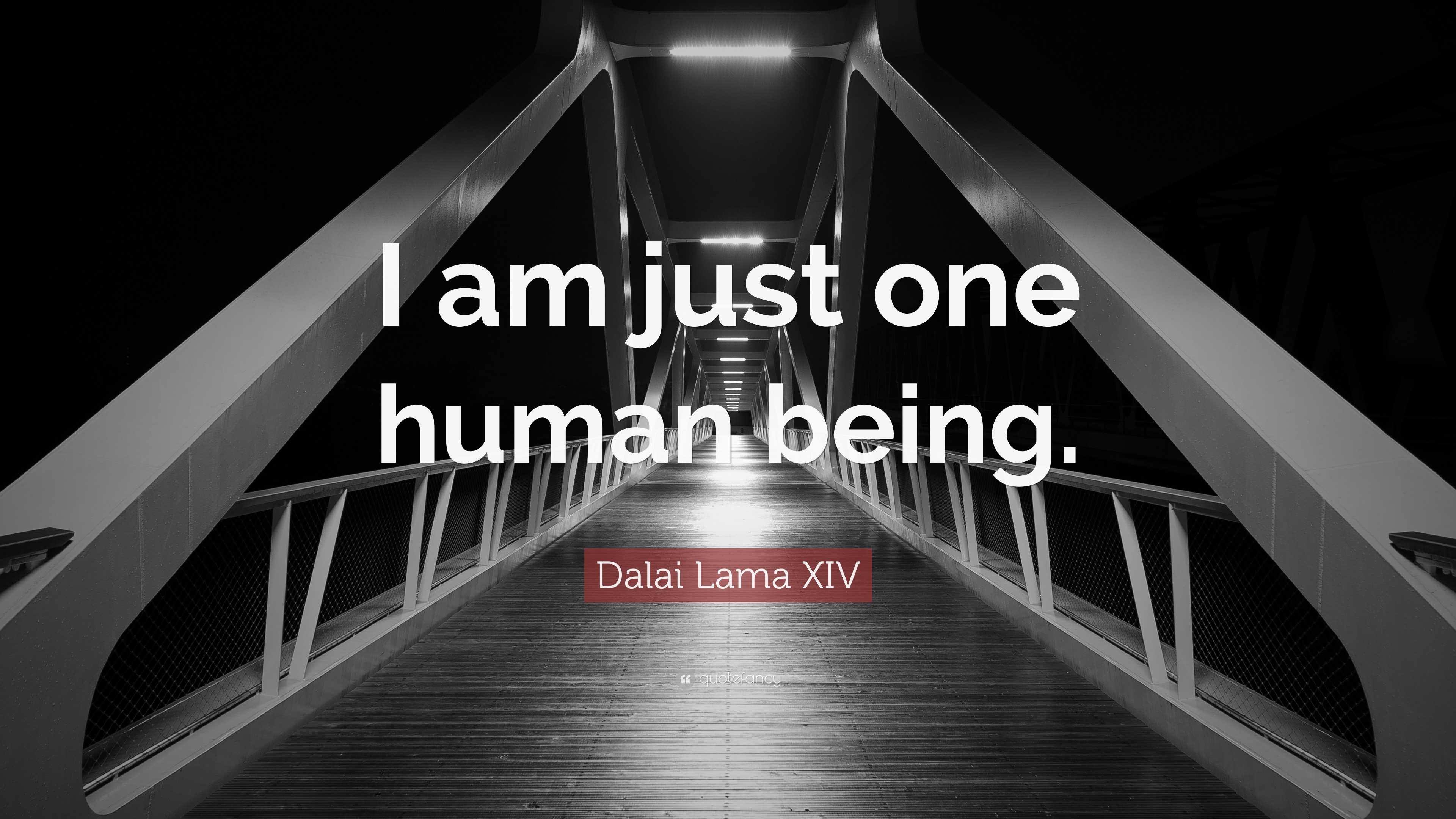 Dalai Lama XIV Quote: “I am just one human being.”
