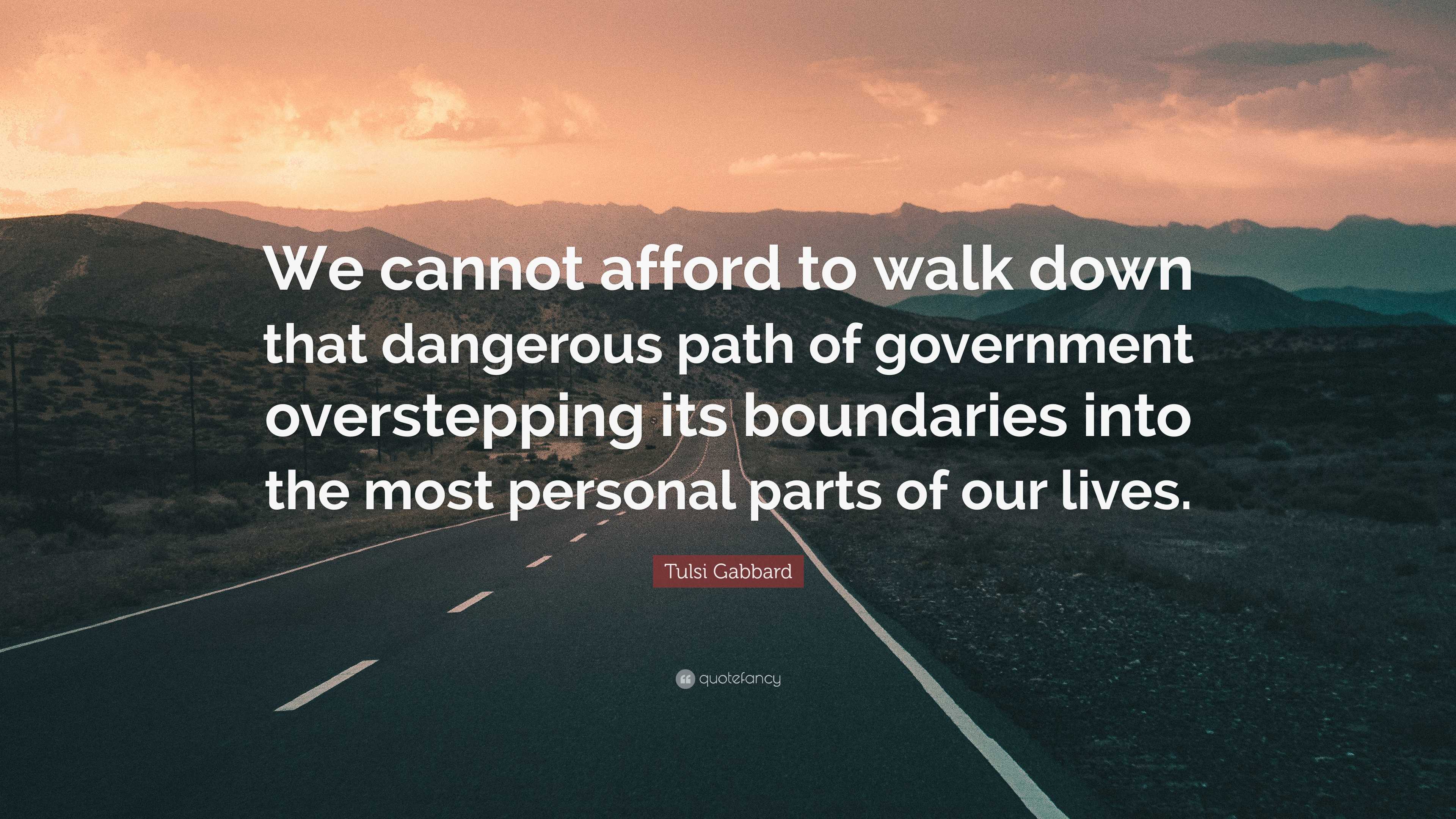 Tulsi Gabbard Quote: “We cannot afford to walk down that dangerous path ...