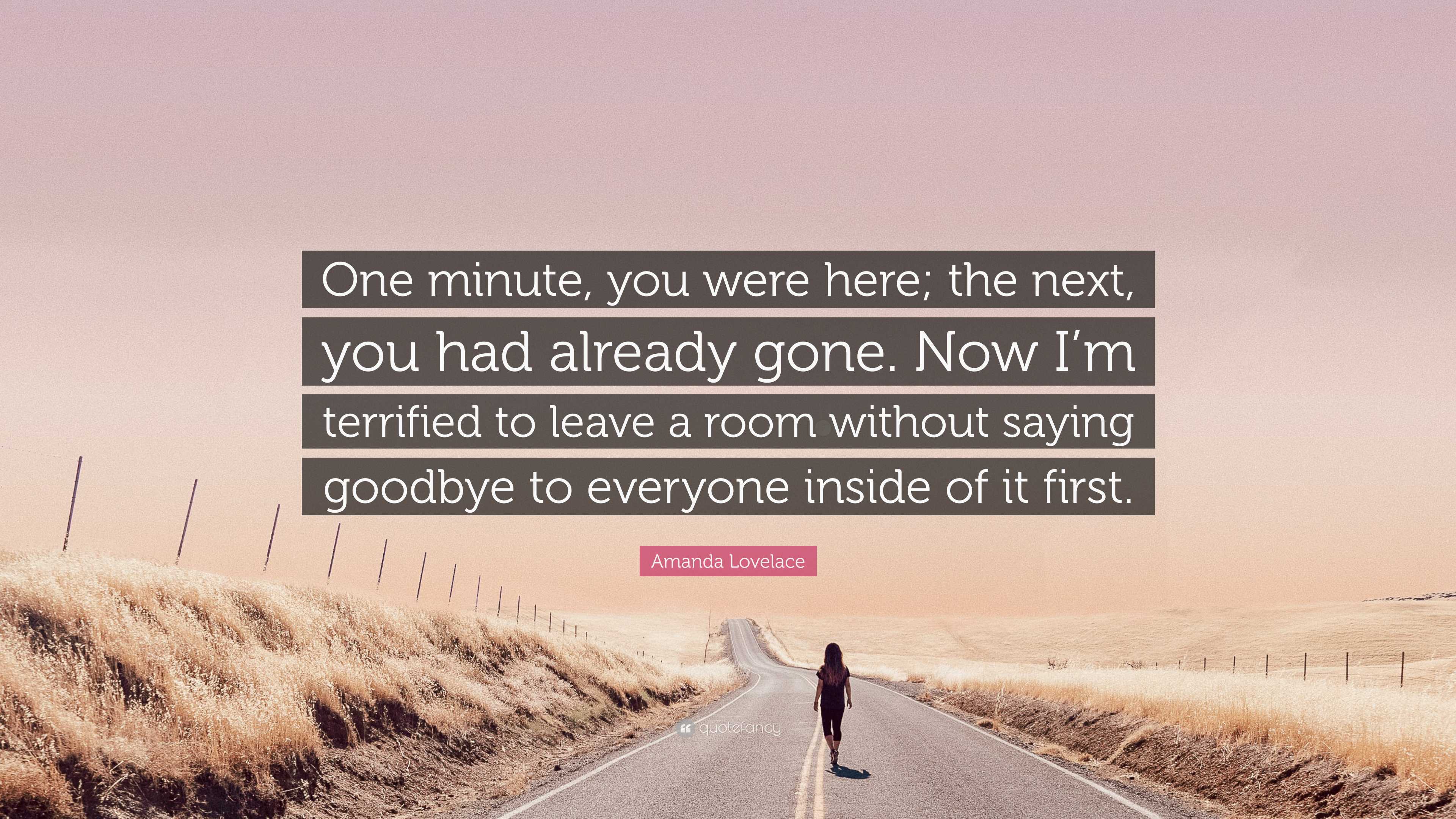 Amanda Lovelace Quote: “One minute, you were here; the next, you had ...