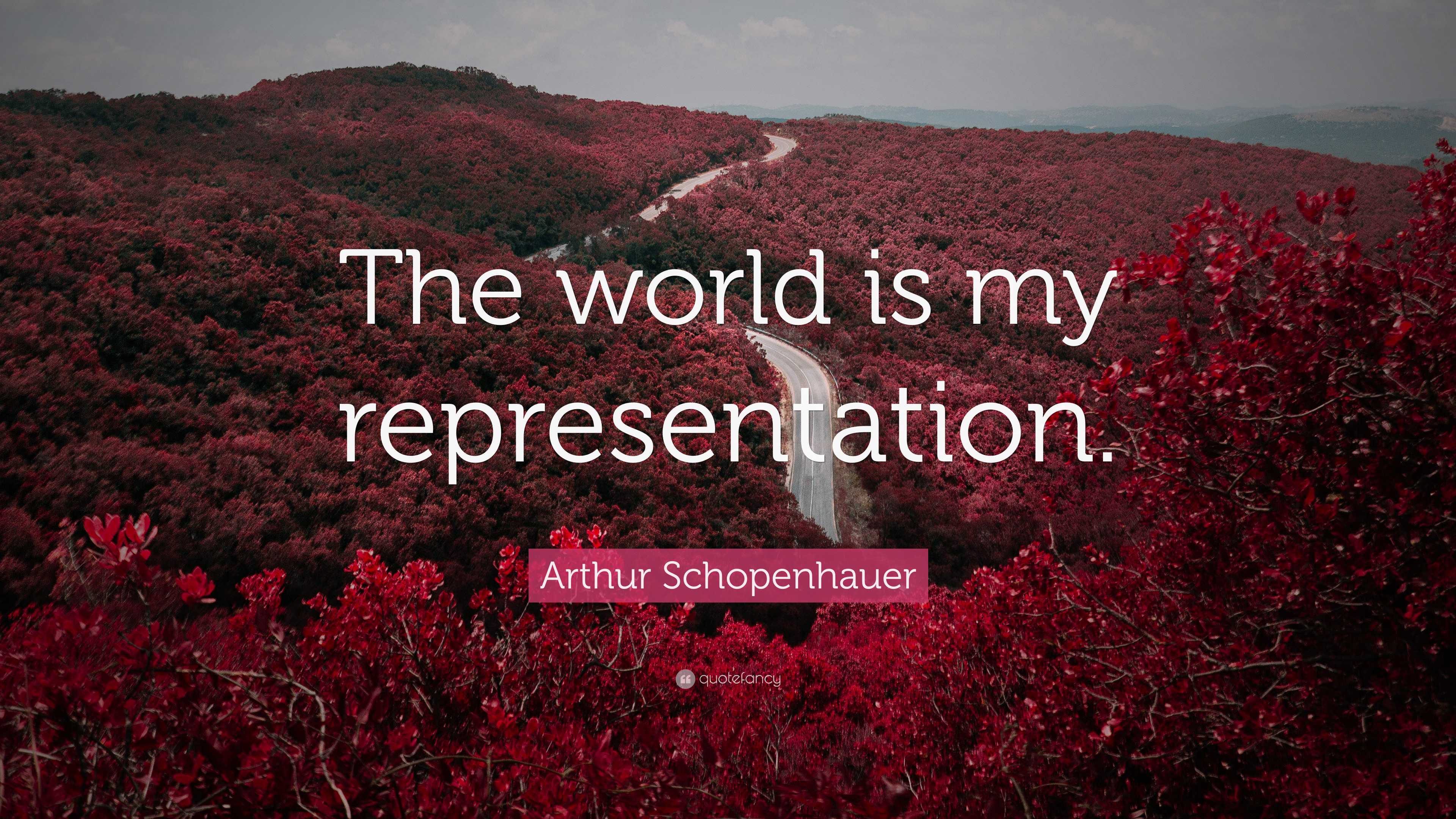 Arthur Schopenhauer Quote: “The world is my representation.”