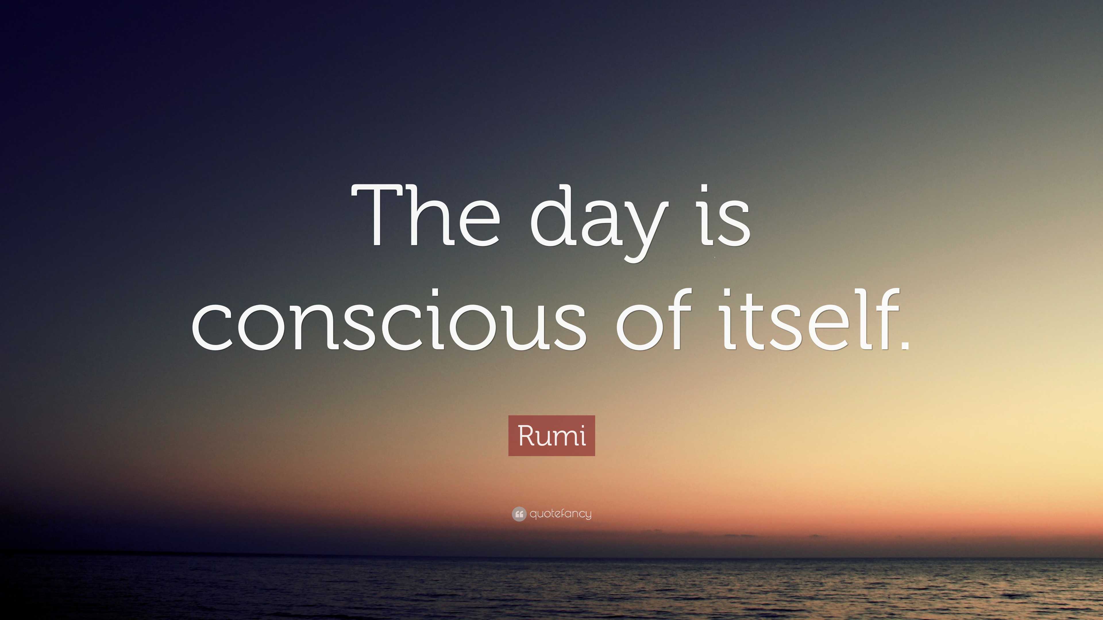Rumi Quote: “The day is conscious of itself.”