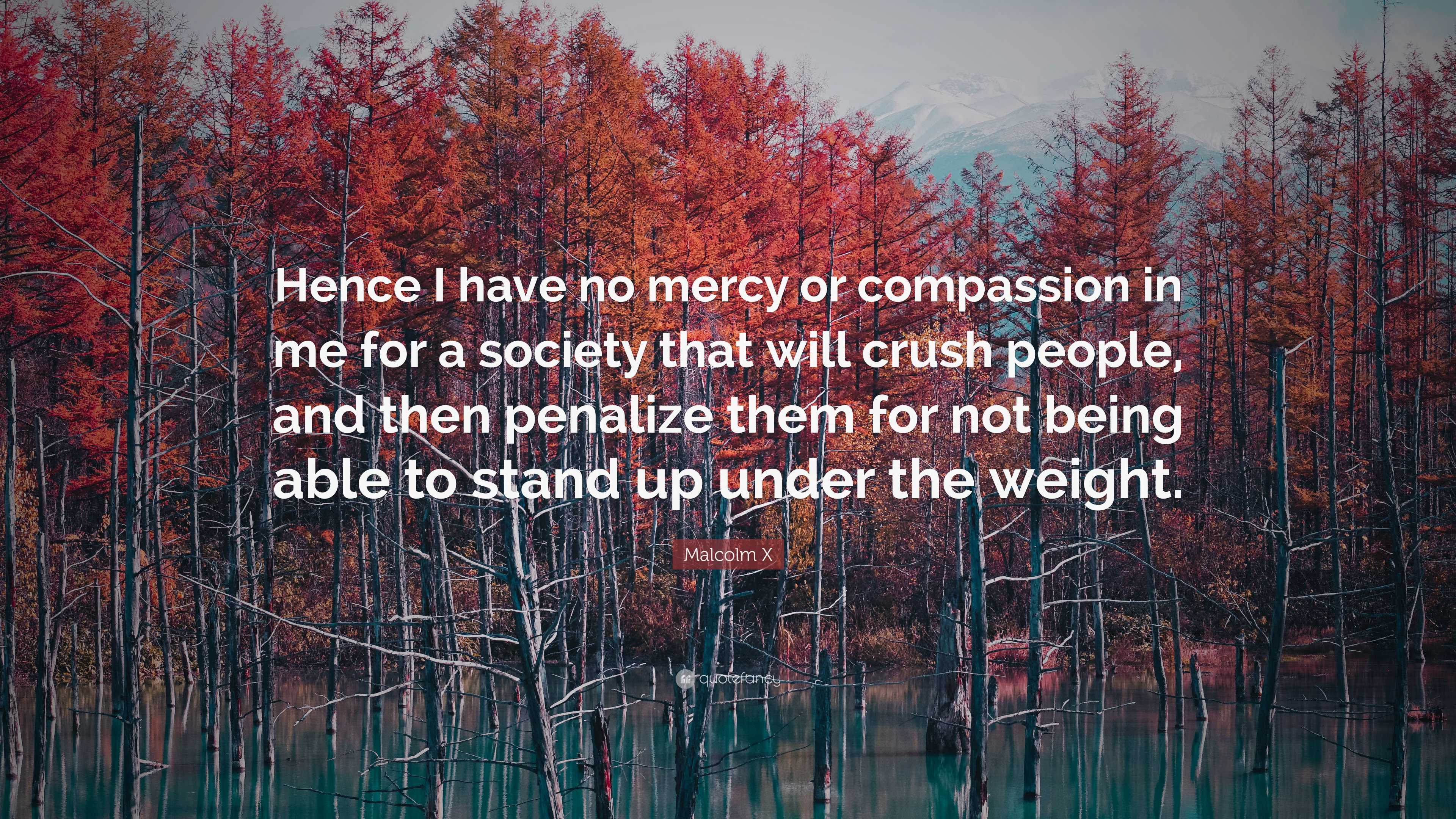 Malcolm X Quote: “Hence I have no mercy or compassion in me for a ...