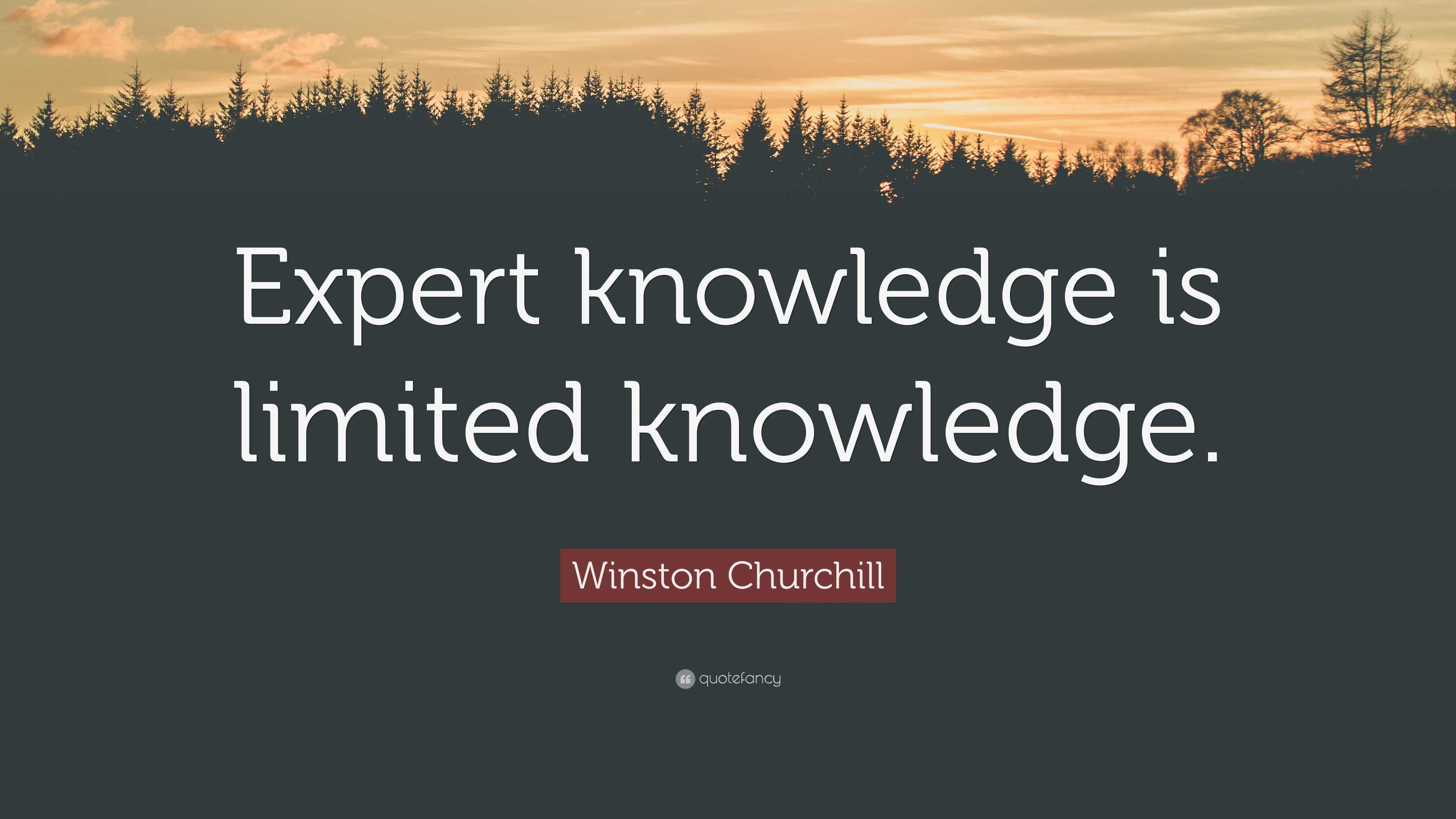 Winston Churchill Quote: “Expert knowledge is limited knowledge.”