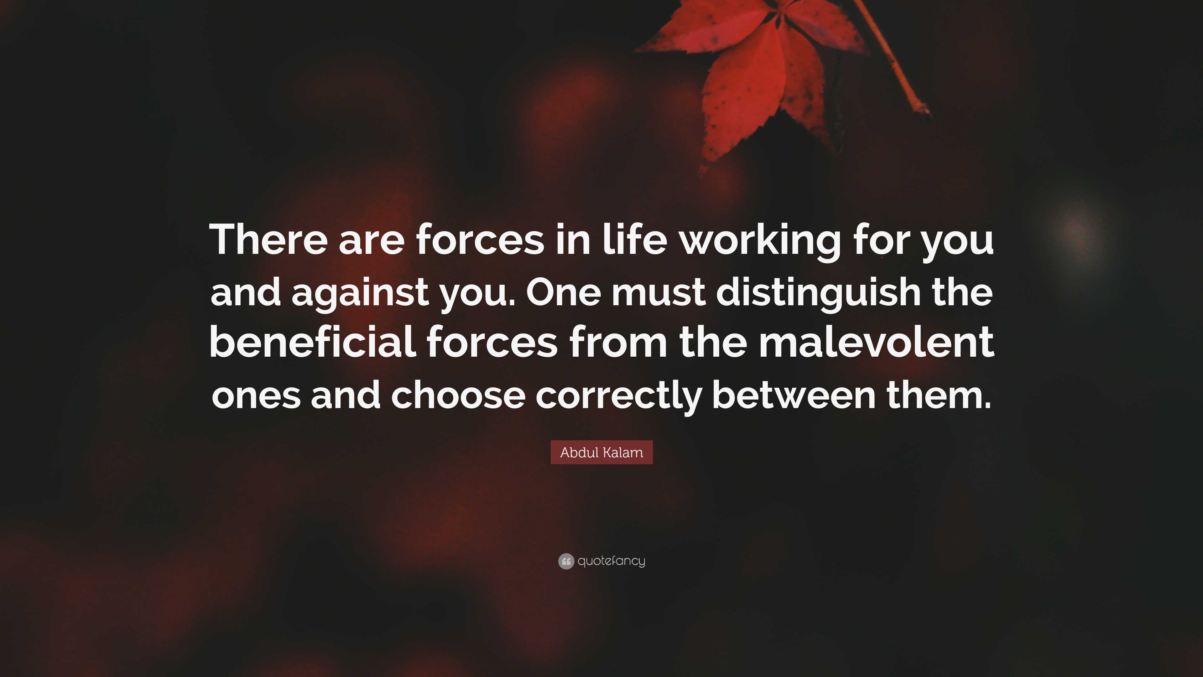 Abdul Kalam Quote: “There are forces in life working for you and ...