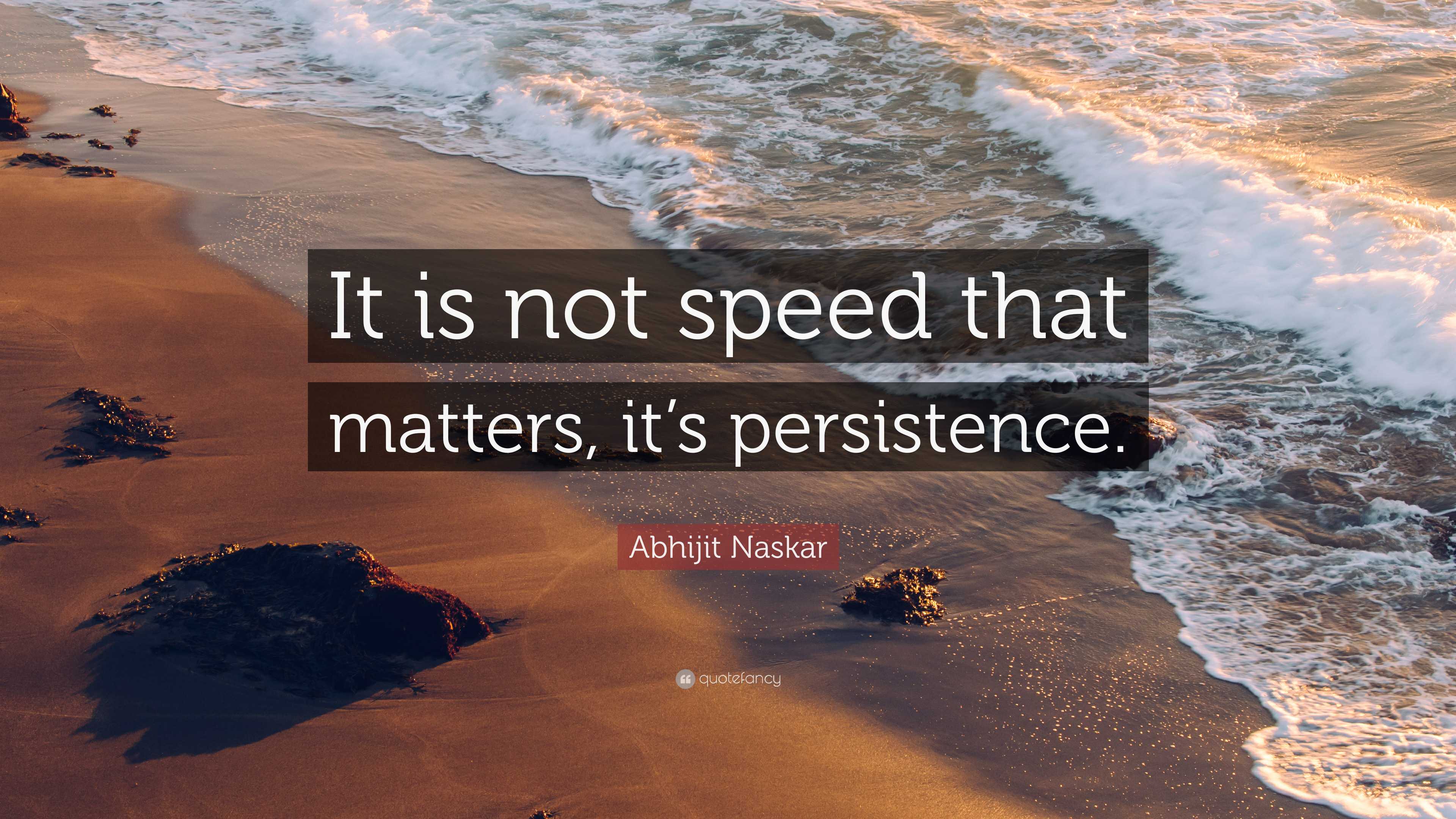 Abhijit Naskar Quote: “It is not speed that matters, it’s persistence.”
