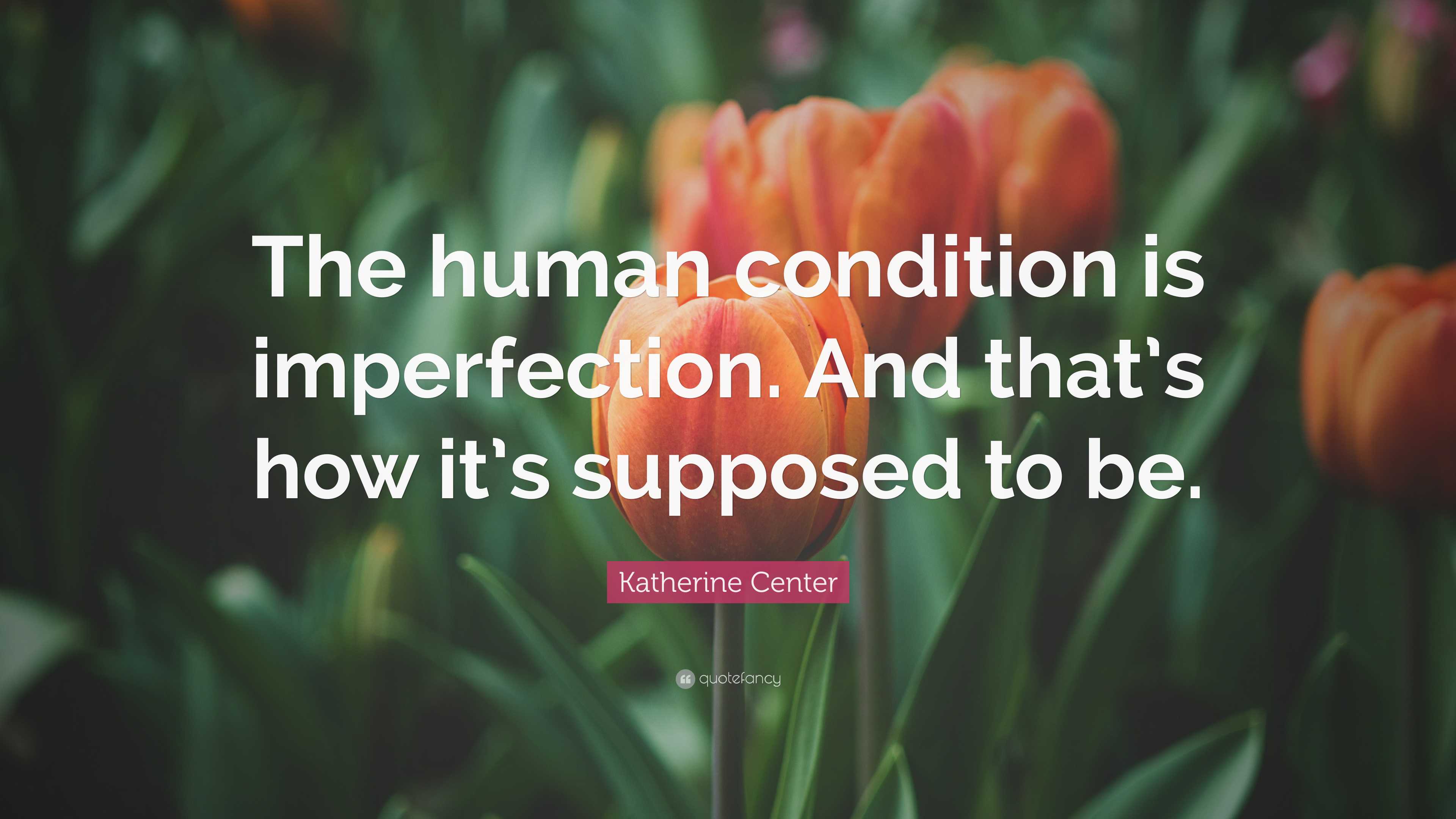 Katherine Center Quote: “The human condition is imperfection. And that ...
