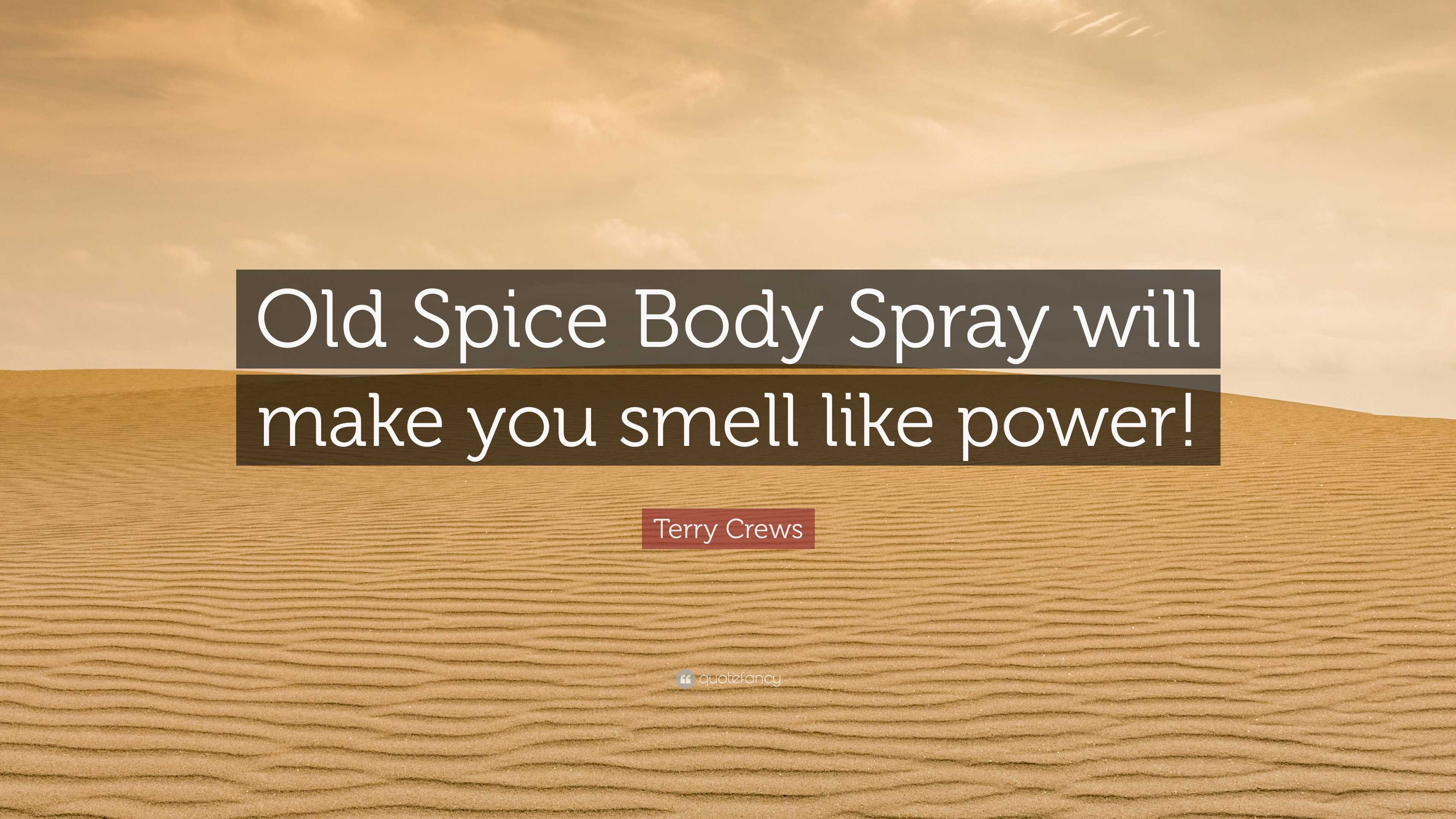 Terry Crews Quote: “Old Spice Body Spray will make you smell like power!”
