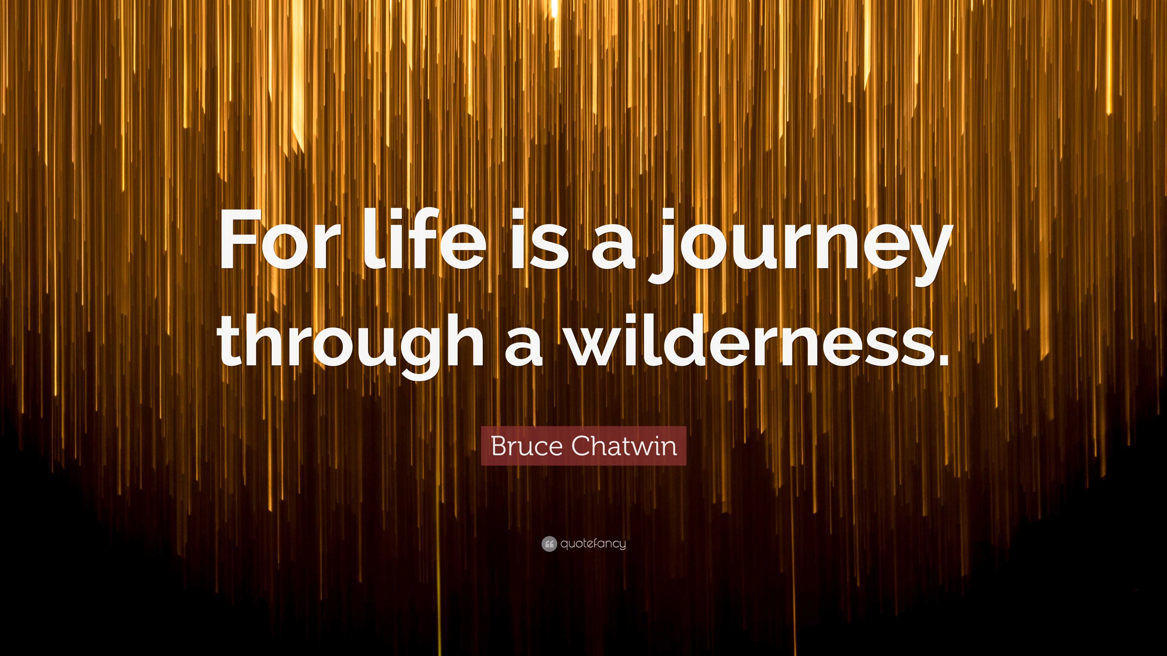Bruce Chatwin Quote: “For life is a journey through a wilderness.”