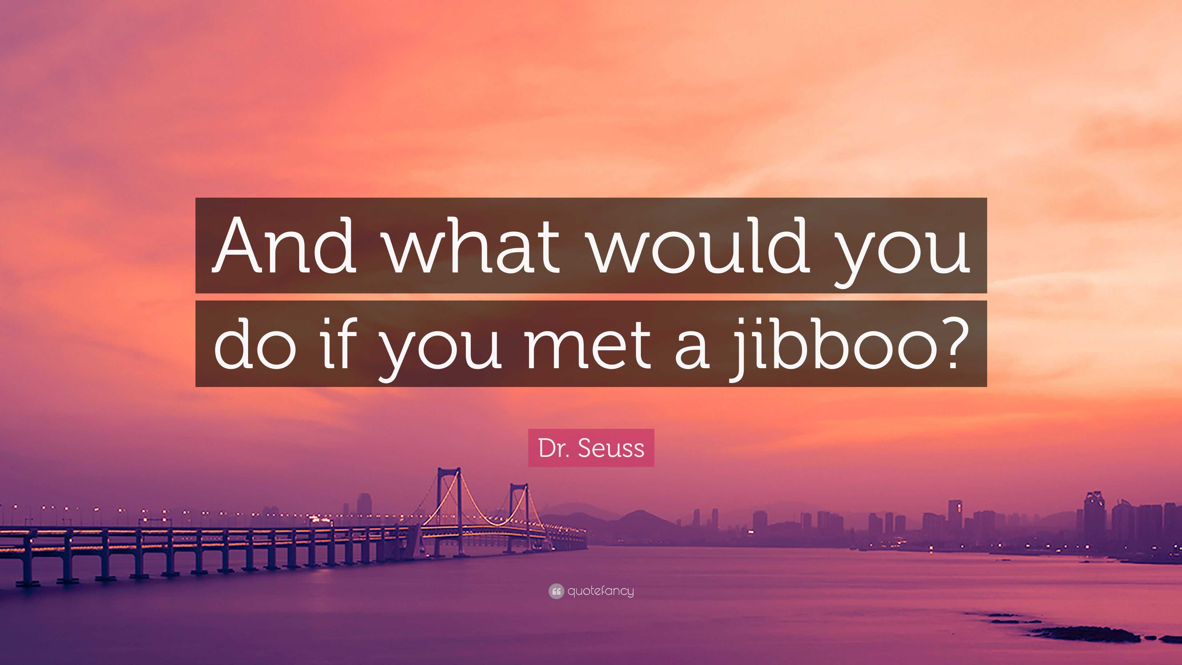 Dr. Seuss Quote: “And what would you do if you met a jibboo?”