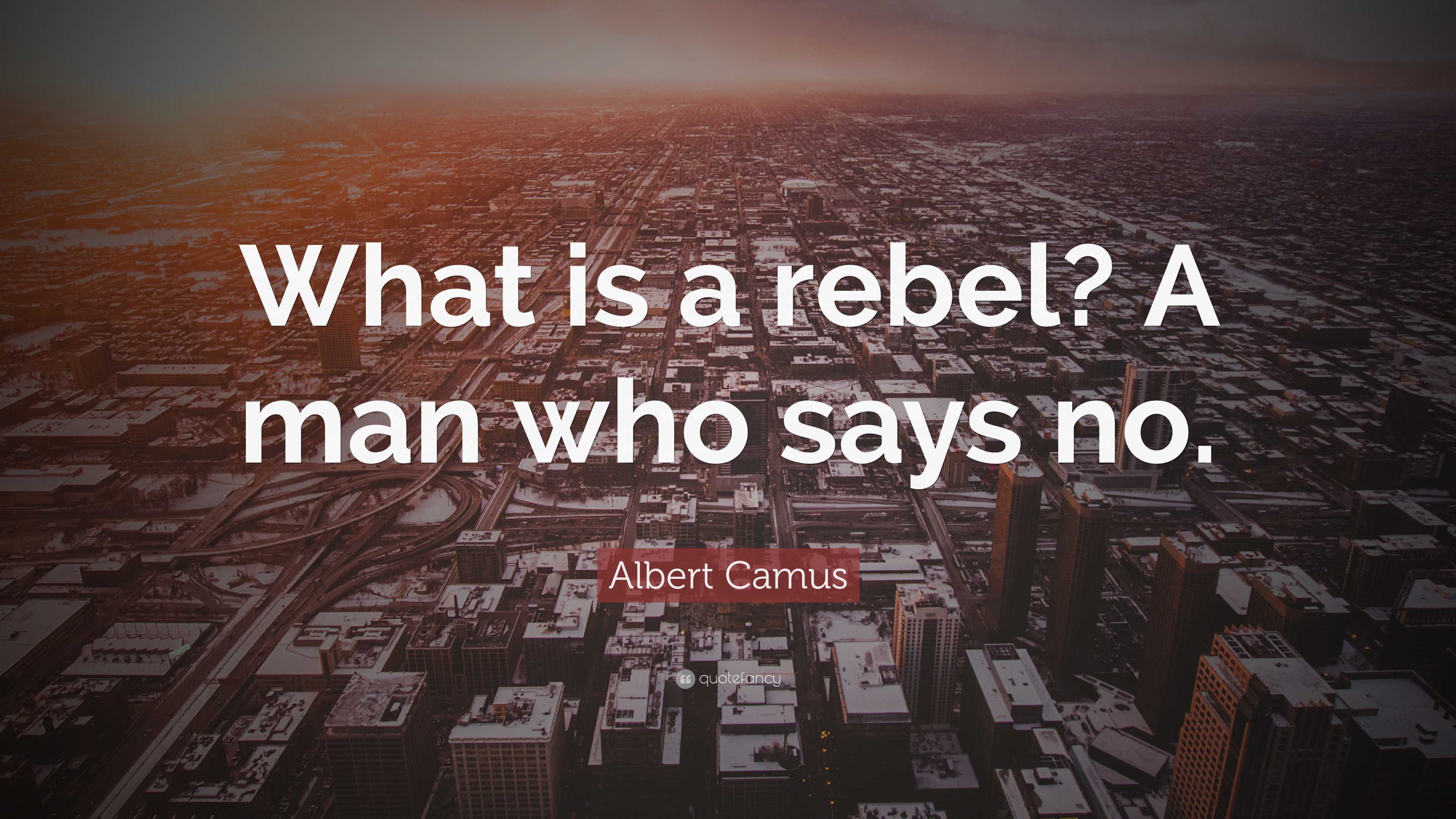 Albert Camus Quote: “What is a rebel? A man who says no.”