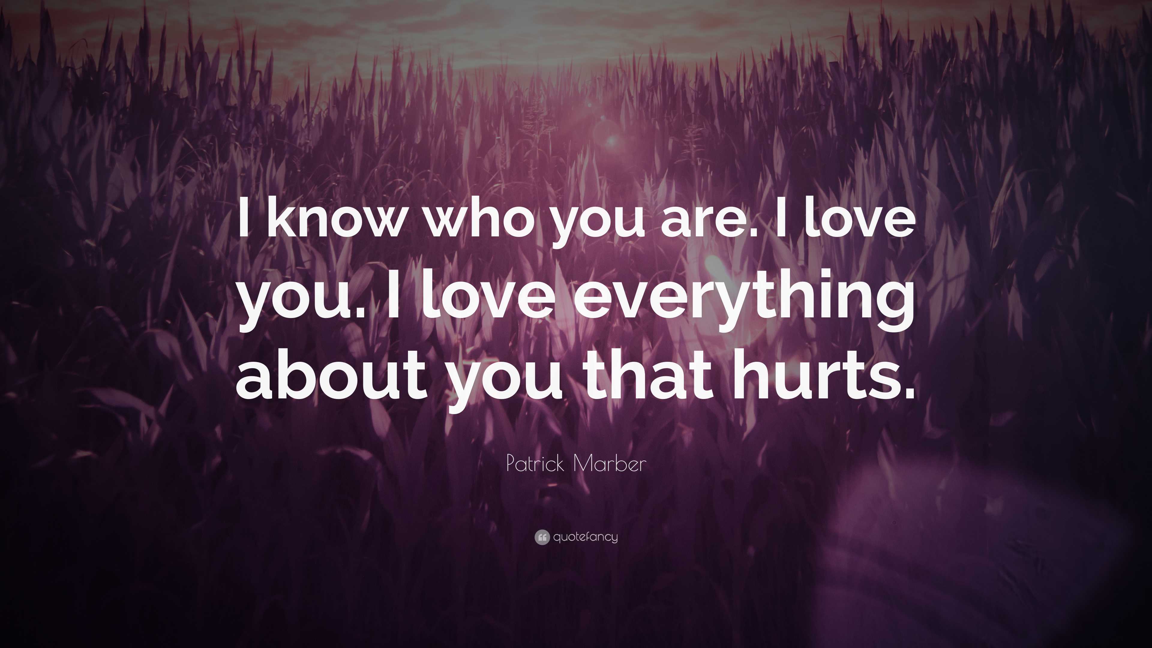 Patrick Marber Quote: “I know who you are. I love you. I love ...
