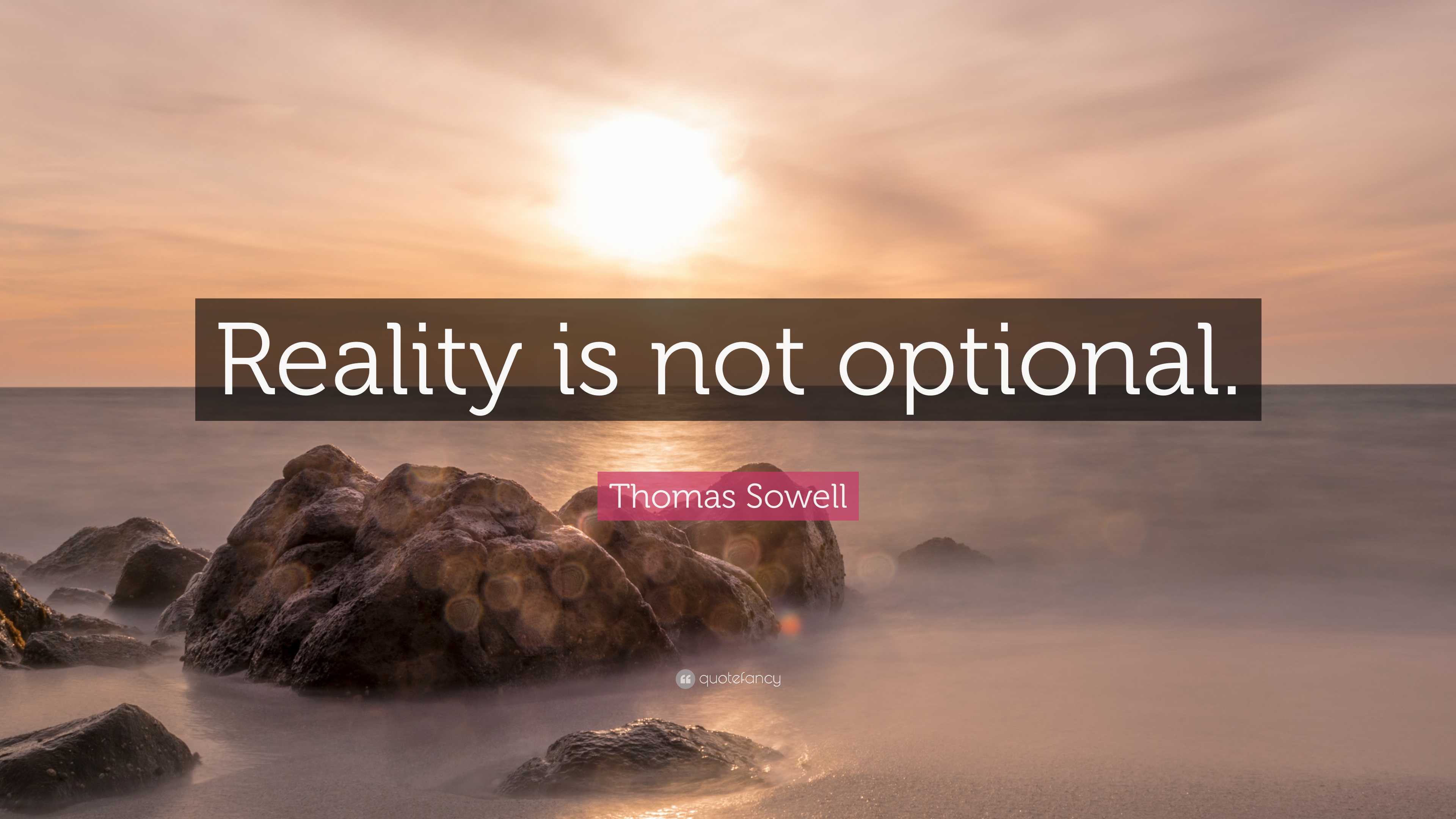 Thomas Sowell Quote: “Reality is not optional.”
