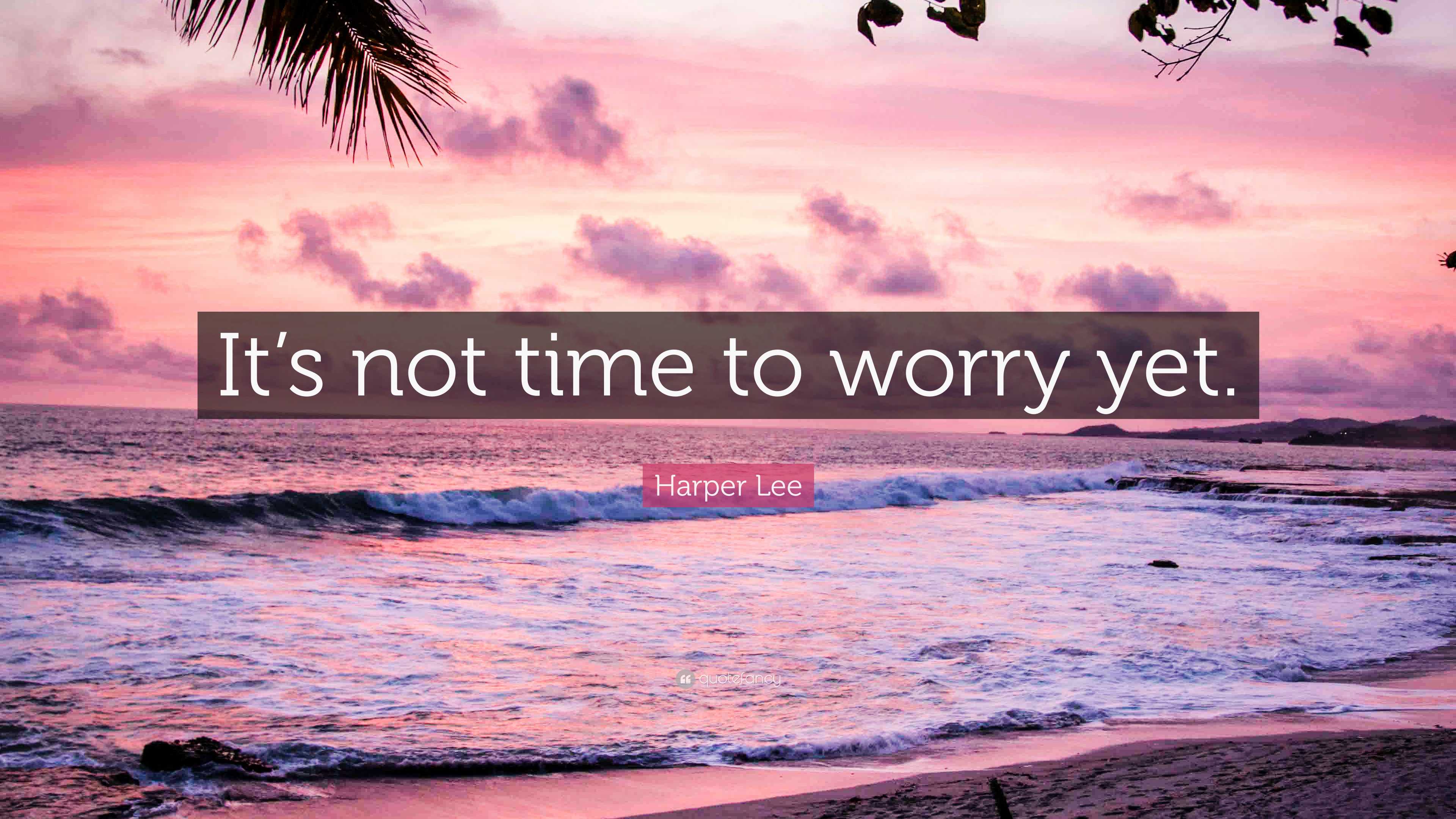 Harper Lee Quote: “It’s not time to worry yet.”