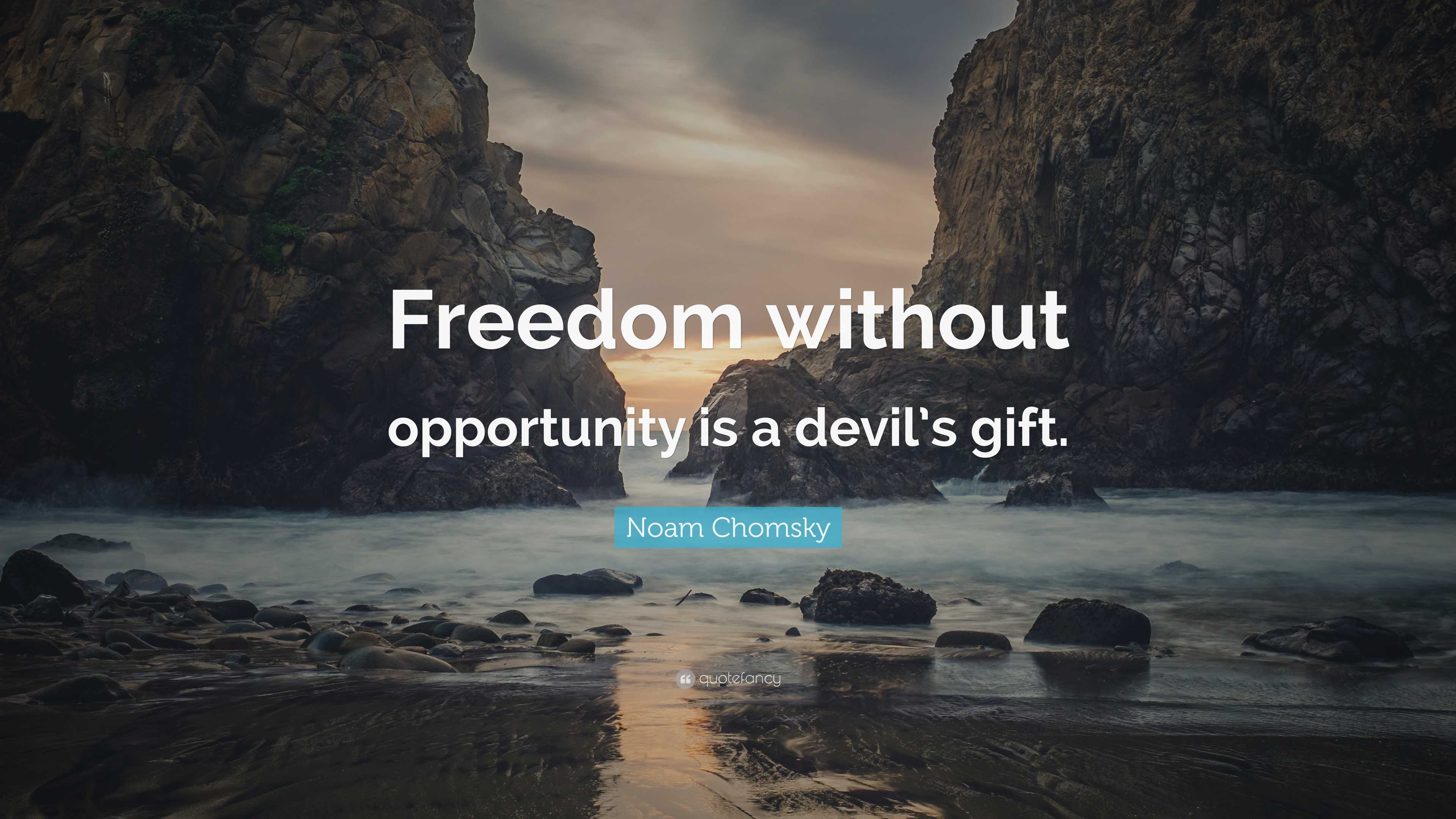 Noam Chomsky Quote: “Freedom without opportunity is a devil’s gift.”