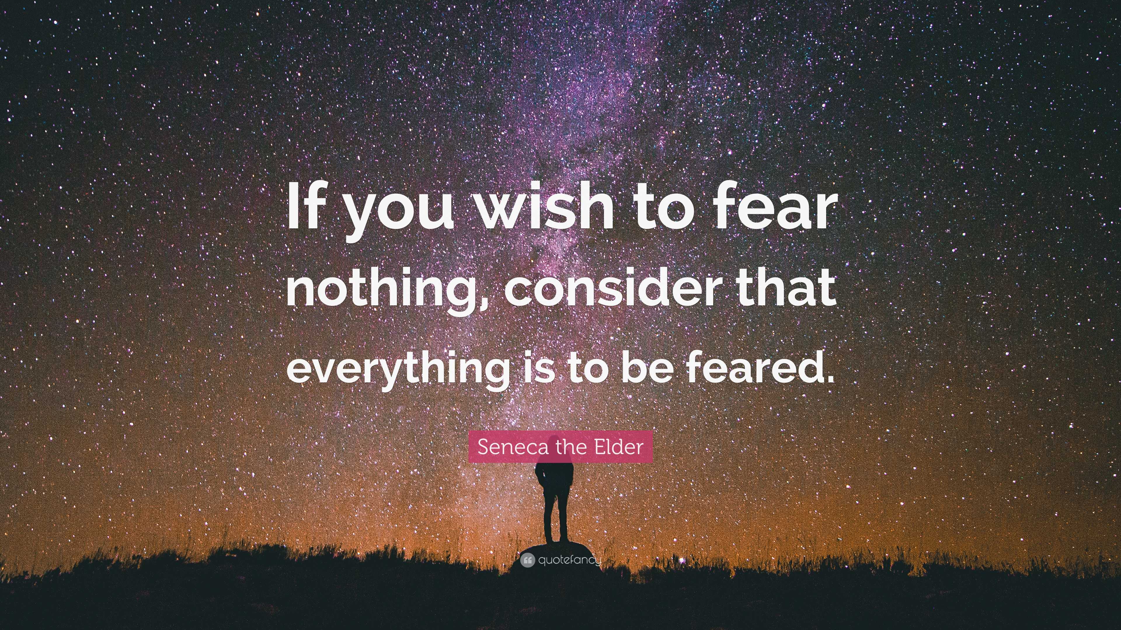Seneca the Elder Quote: “If you wish to fear nothing, consider that ...