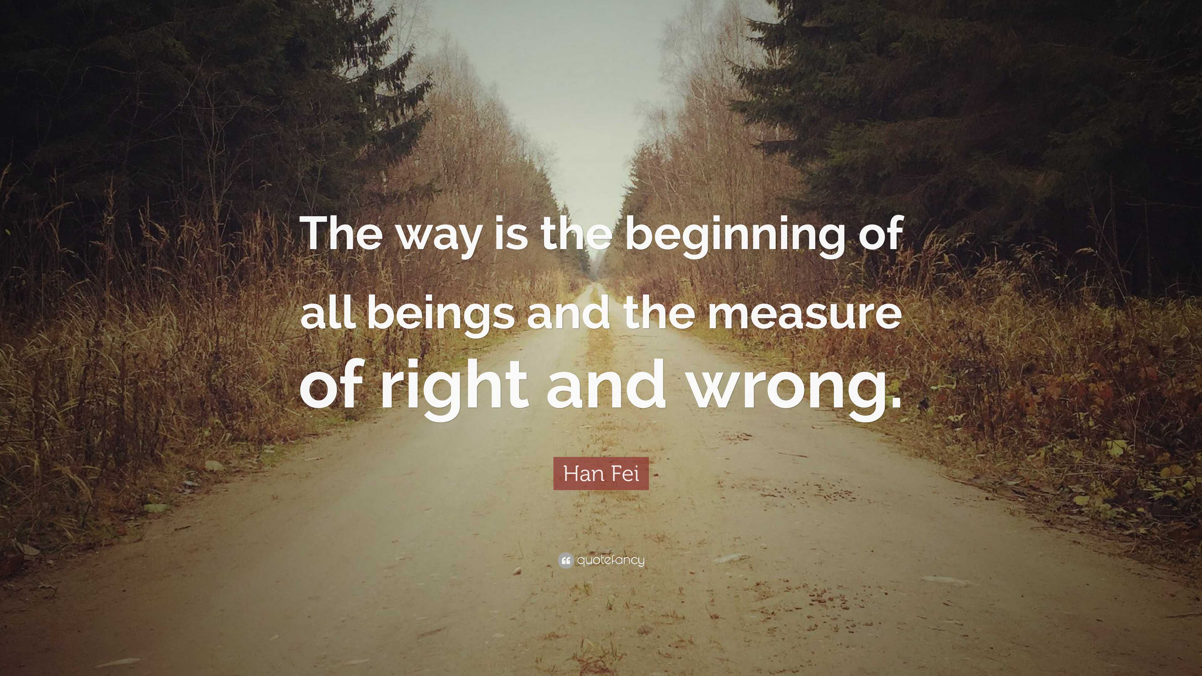 Han Fei Quote: “The way is the beginning of all beings and the measure ...