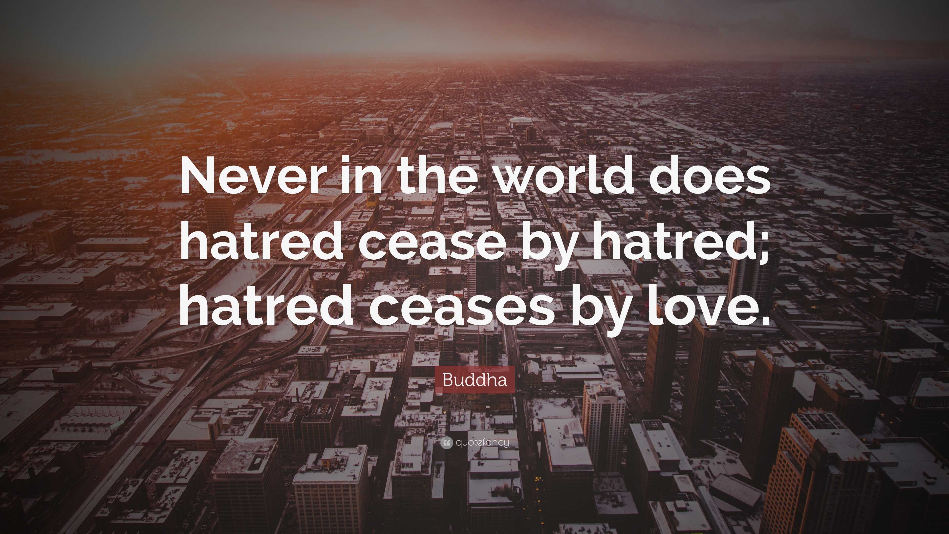 Buddha Quote: “Never in the world does hatred cease by hatred; hatred ...