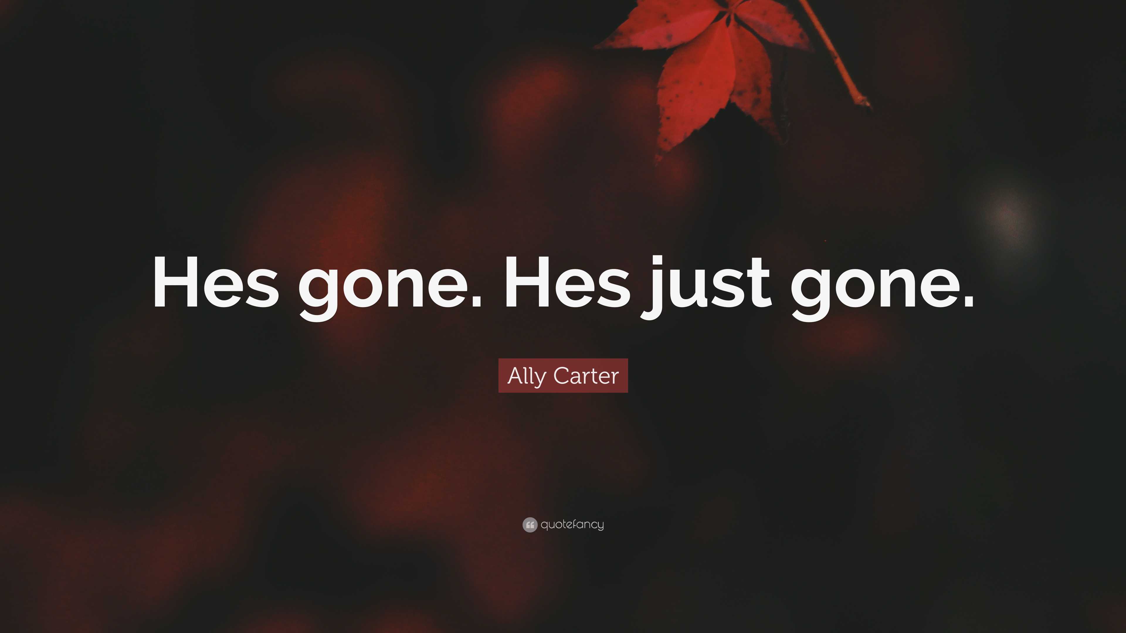 Ally Carter Quote: “Hes gone. Hes just gone.”