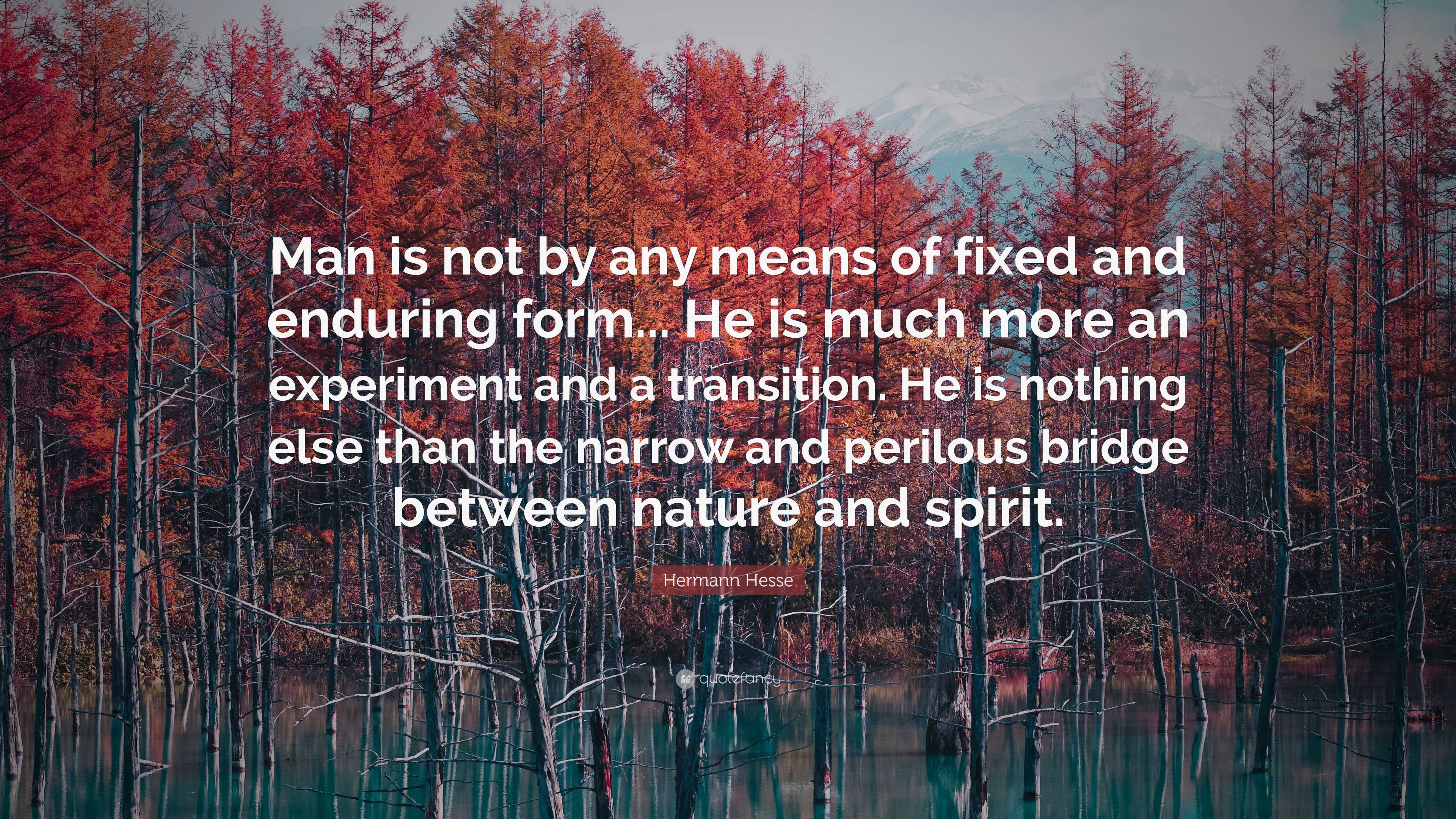 Hermann Hesse Quote: “Man is not by any means of fixed and enduring ...