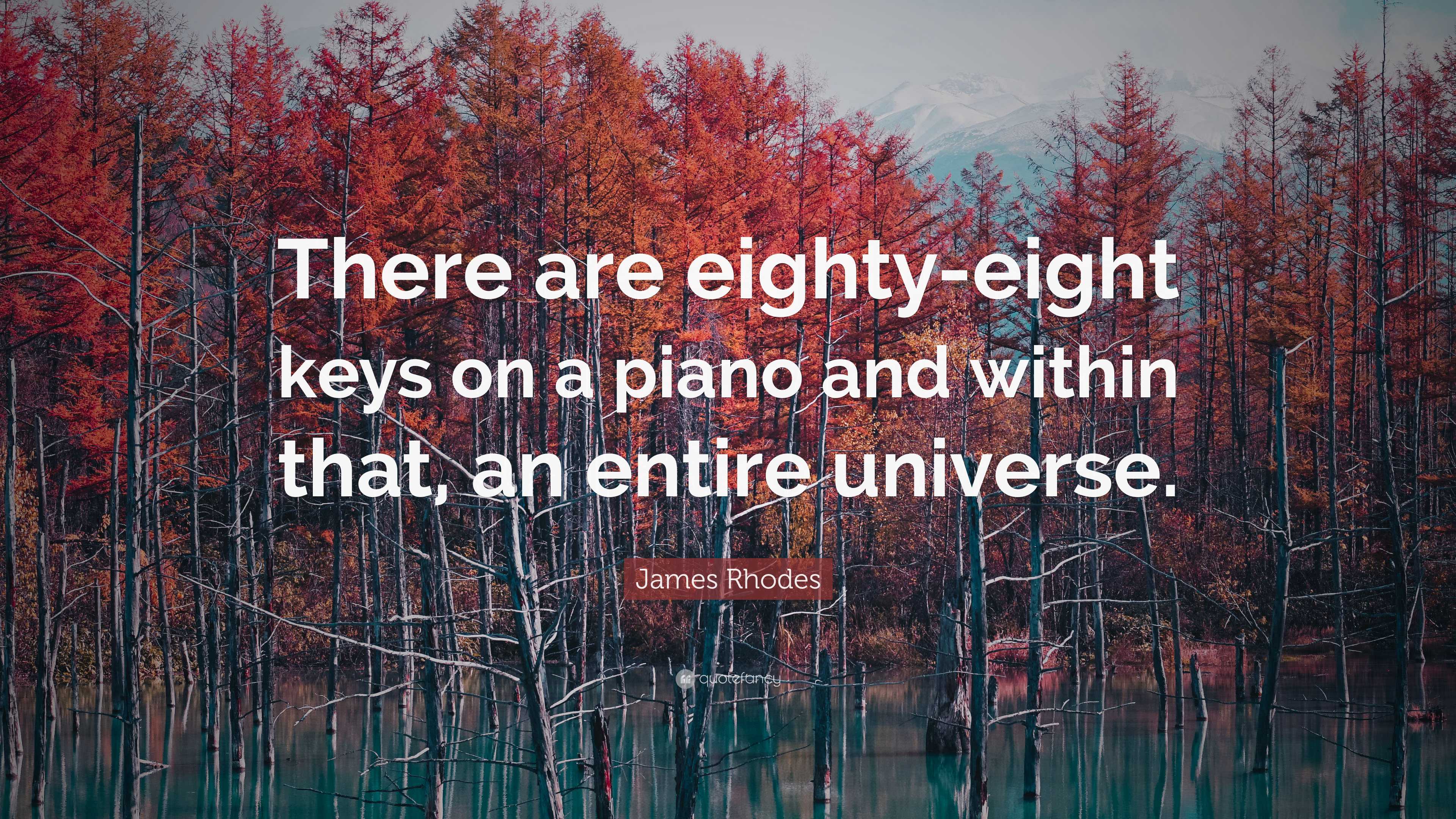 James Rhodes Quote: “There are eighty-eight keys on a piano and within ...