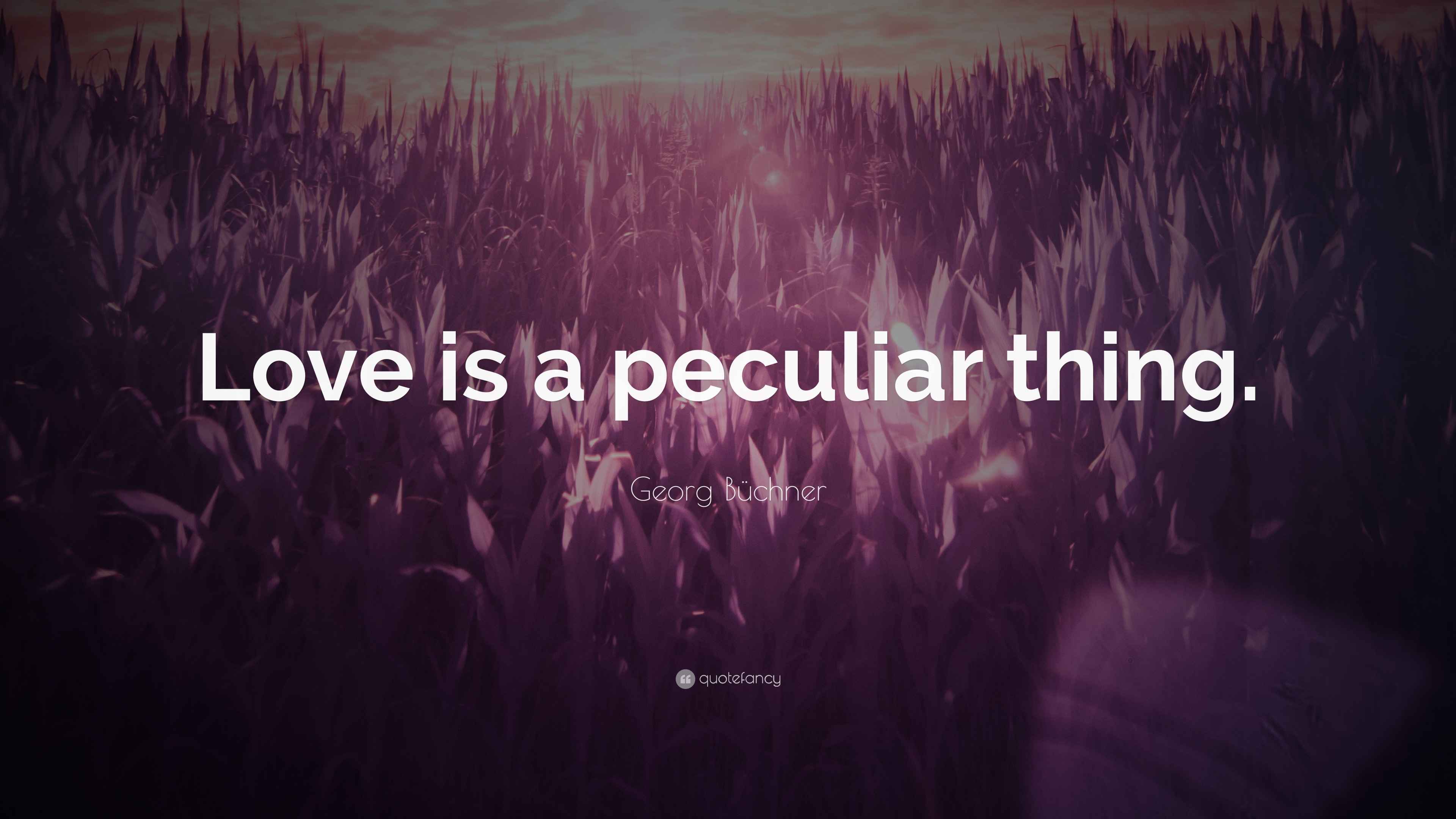 Georg Büchner Quote: “Love is a peculiar thing.”