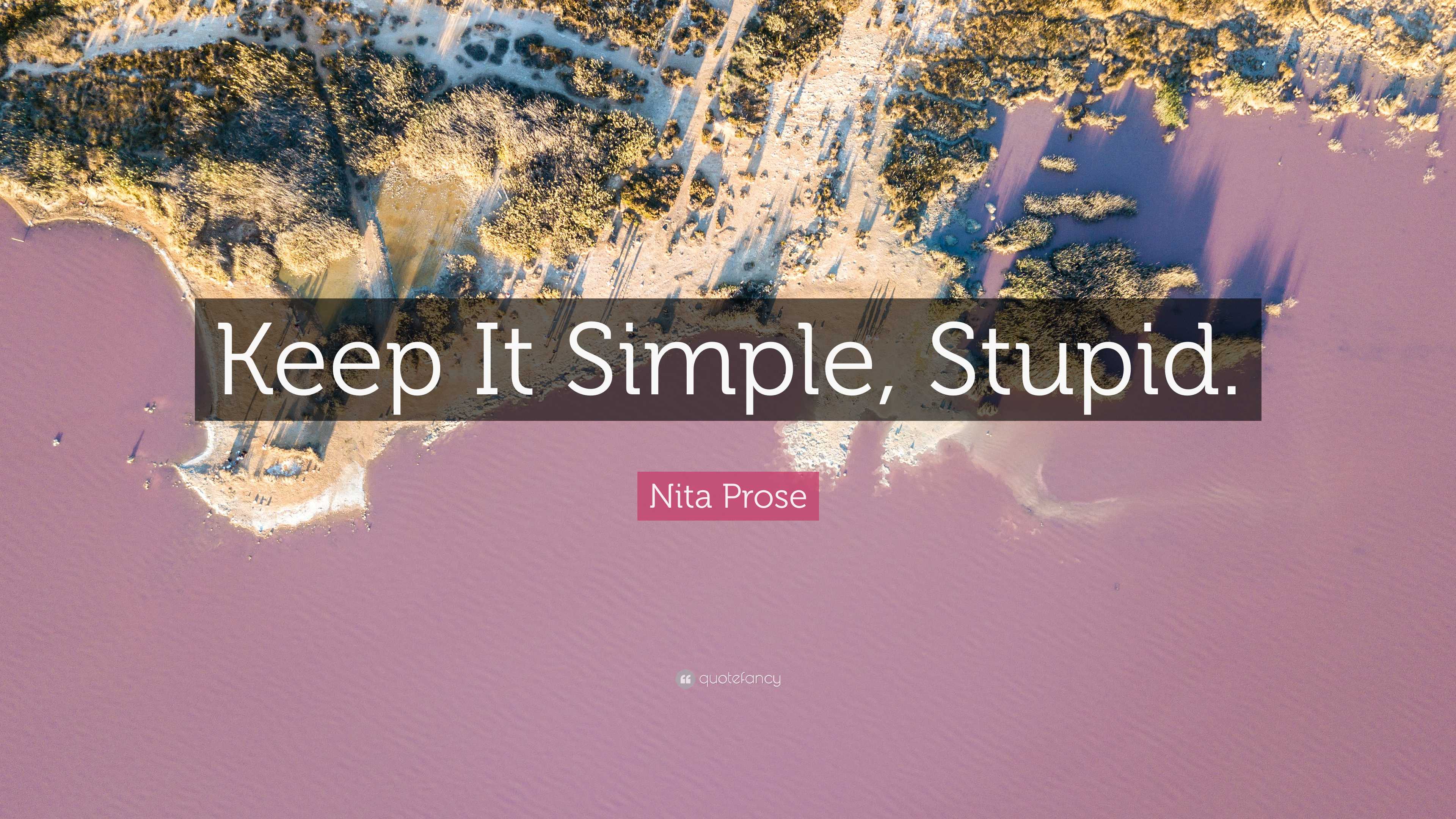 Nita Prose Quote: “Keep It Simple, Stupid.”