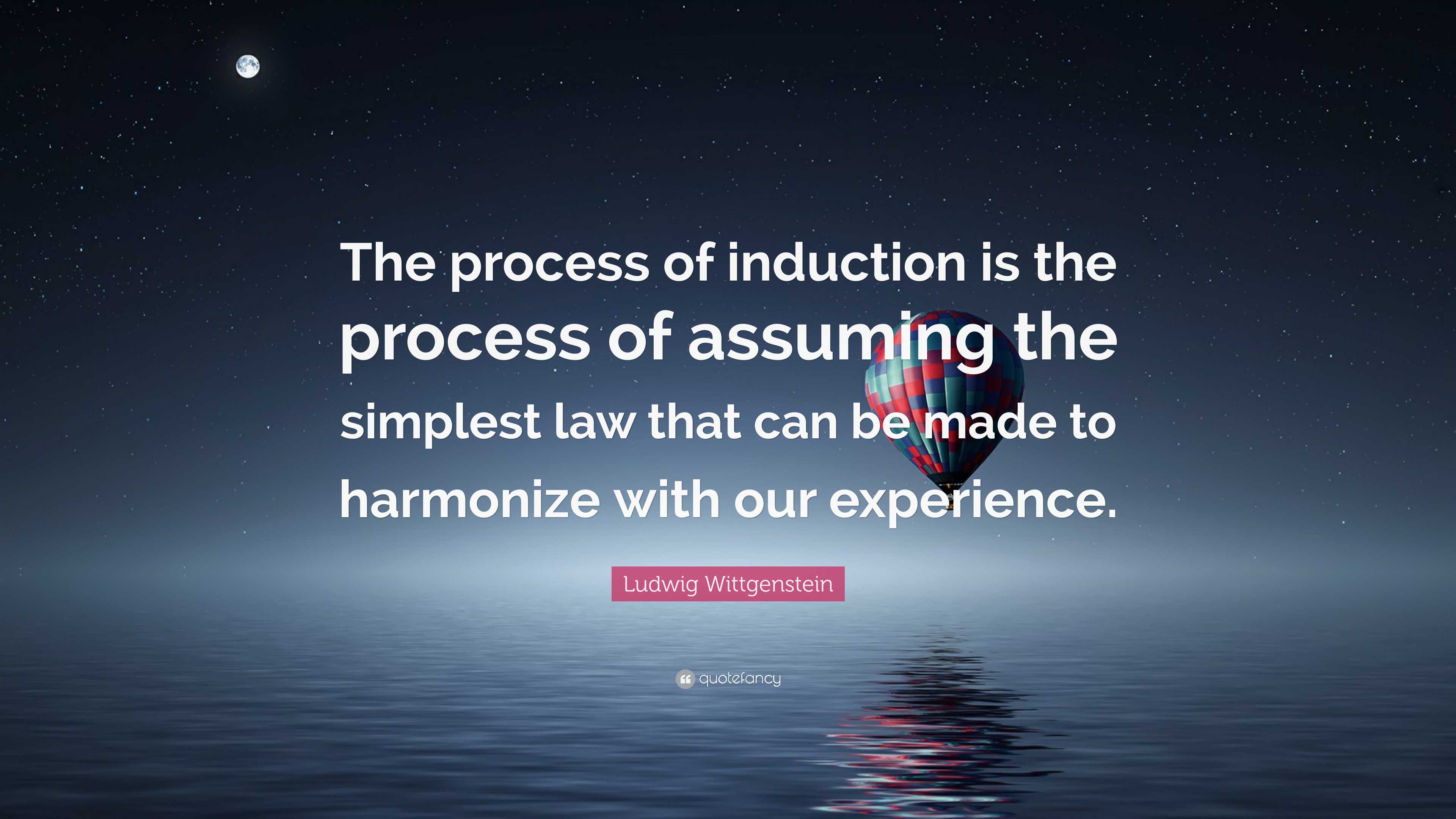 Ludwig Wittgenstein Quote: “The process of induction is the process of ...