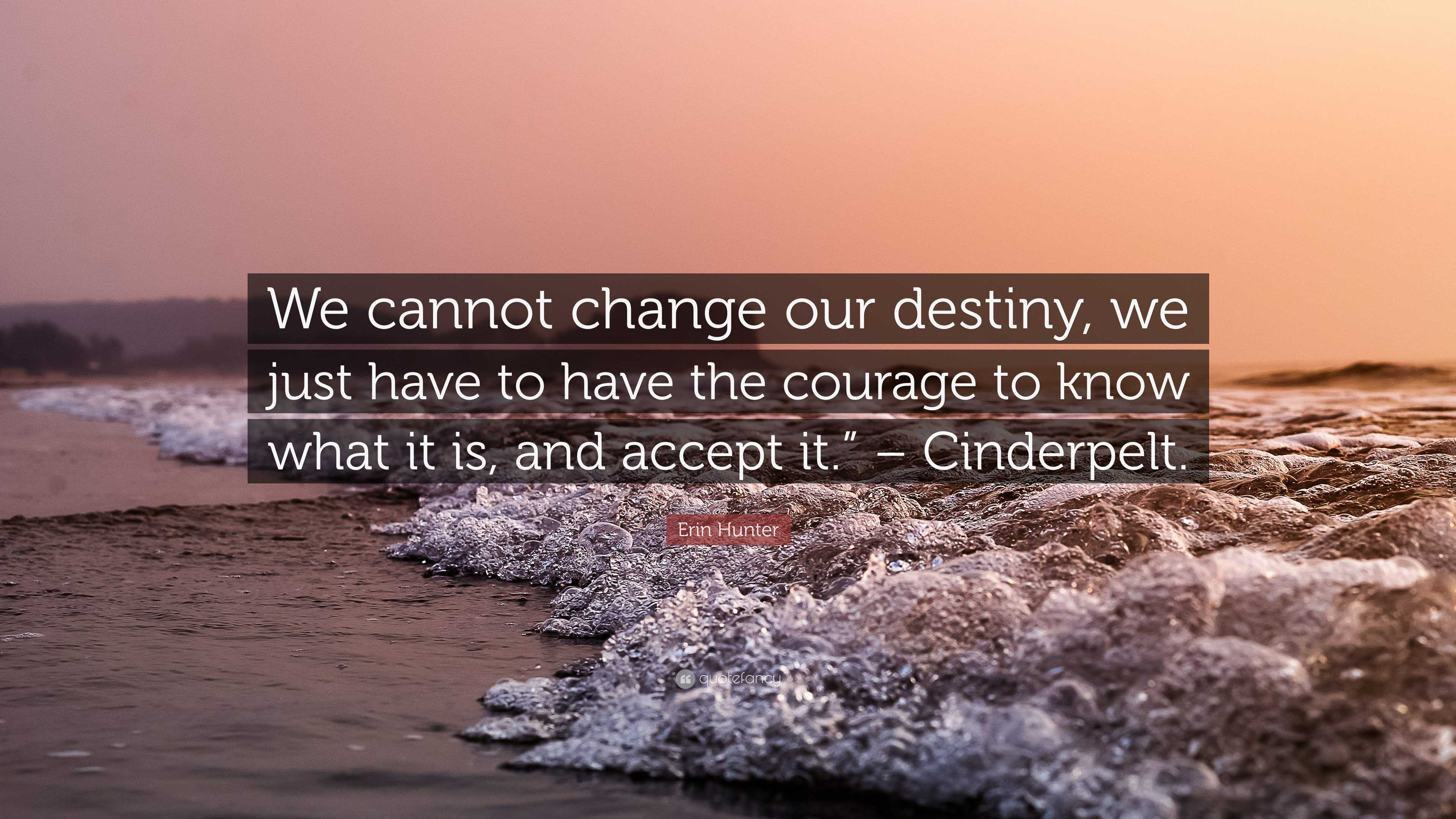 Erin Hunter Quote: “We cannot change our destiny, we just have to have ...