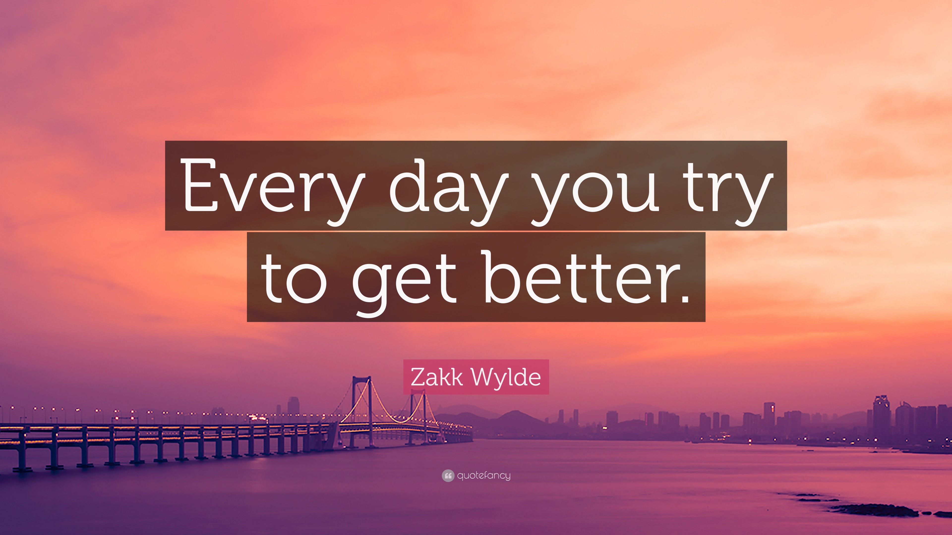 Zakk Wylde Quote: “Every day you try to get better.”