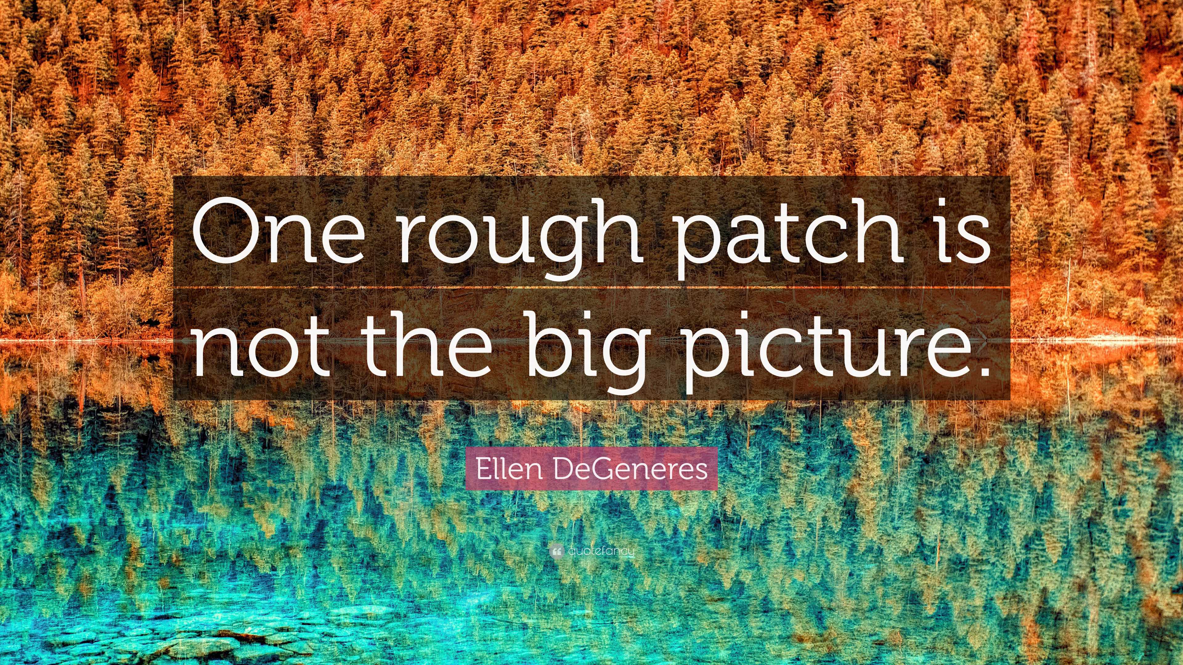 Ellen DeGeneres Quote: “One rough patch is not the big picture.”