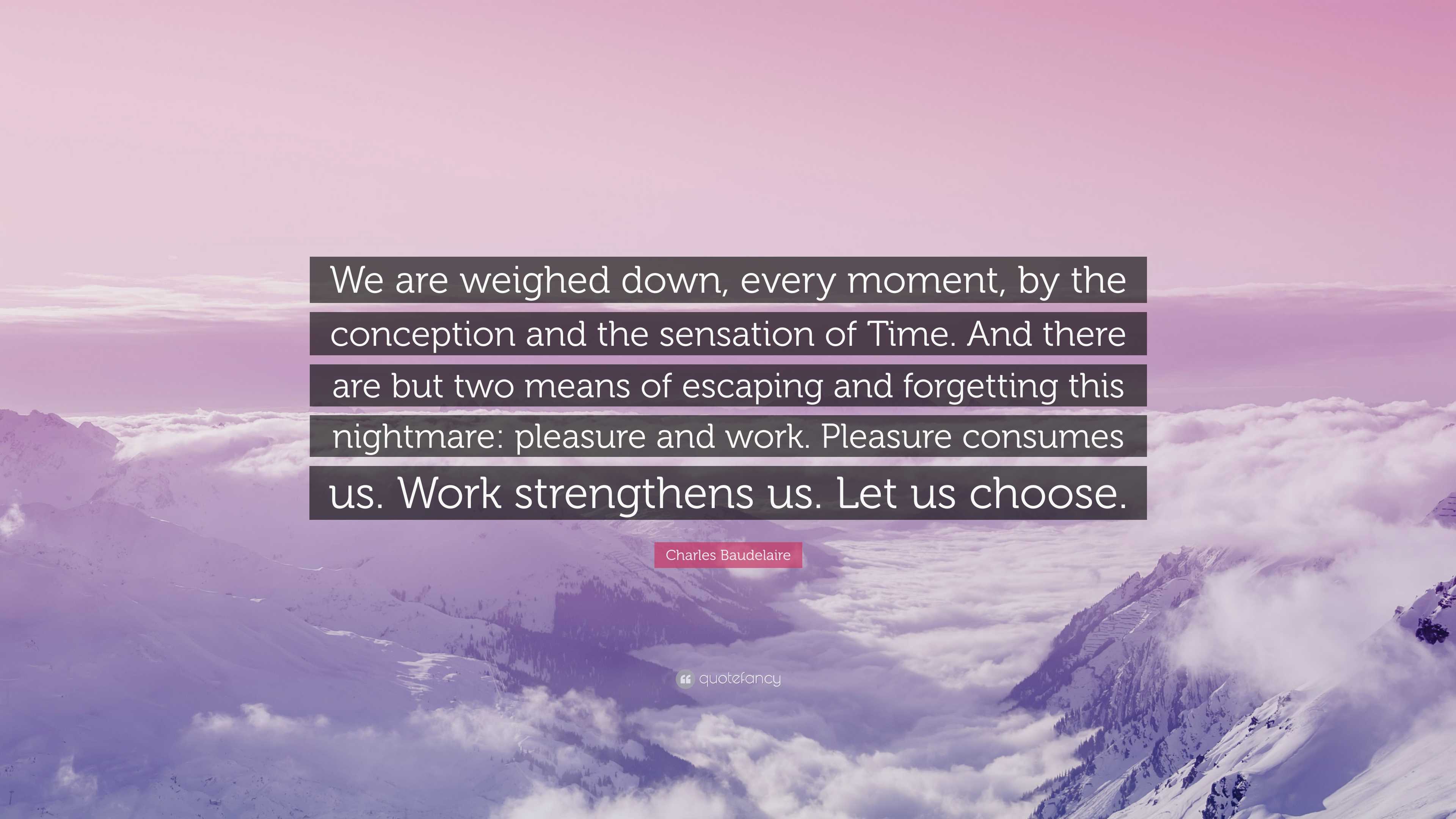 Charles Baudelaire Quote: “We are weighed down, every moment, by the ...