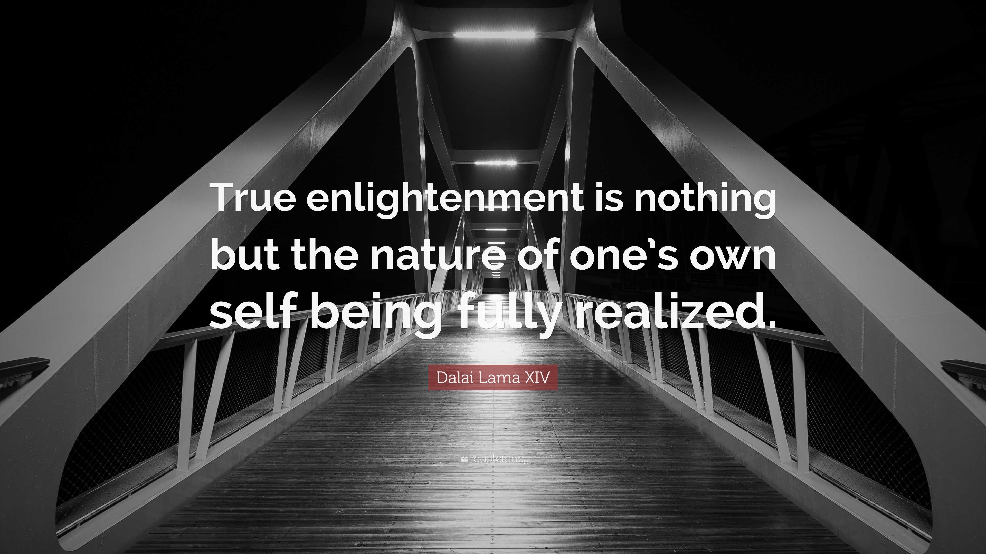 Dalai Lama XIV Quote: “True enlightenment is nothing but the nature of ...