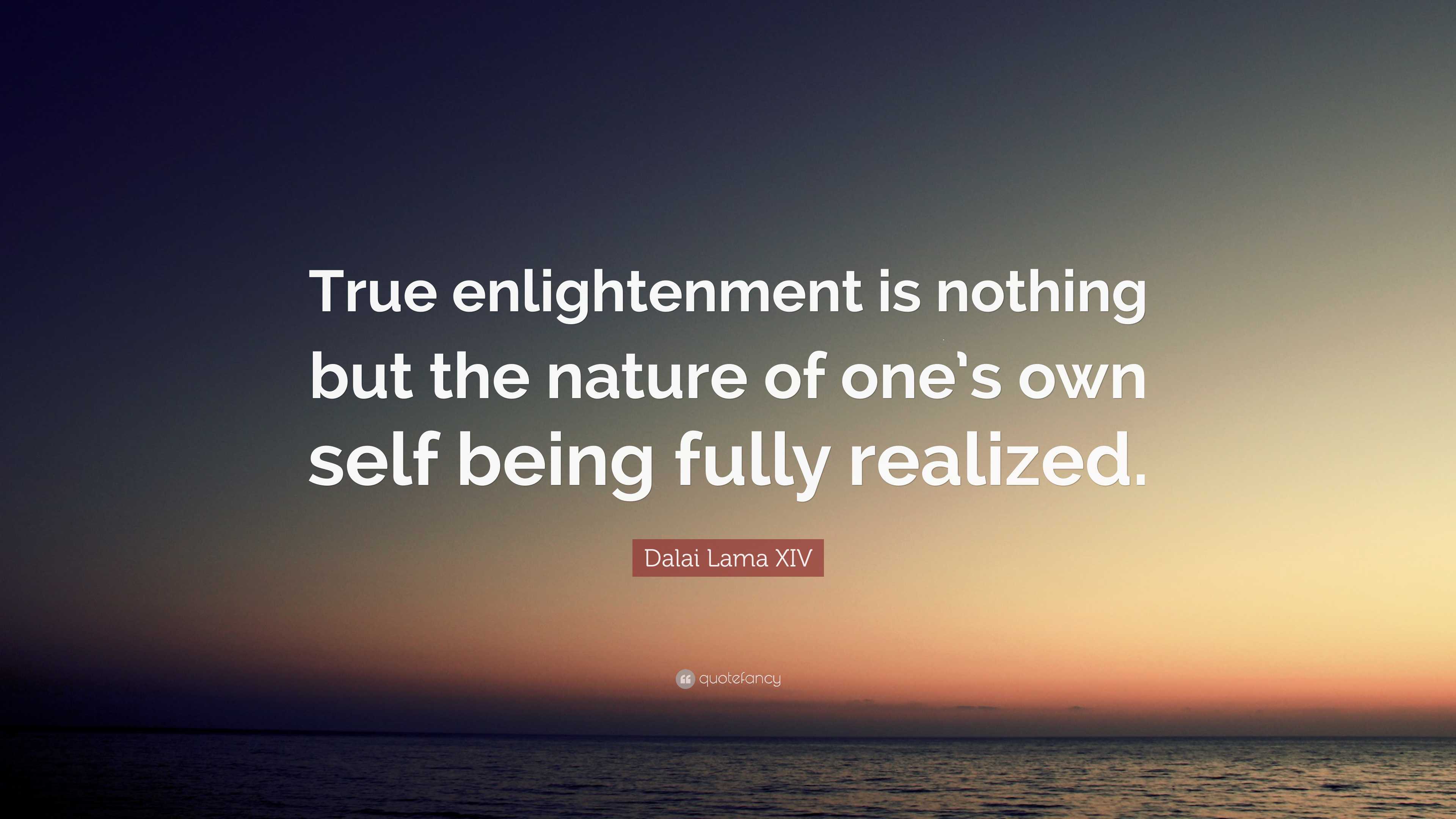 Dalai Lama XIV Quote: “True enlightenment is nothing but the nature of ...