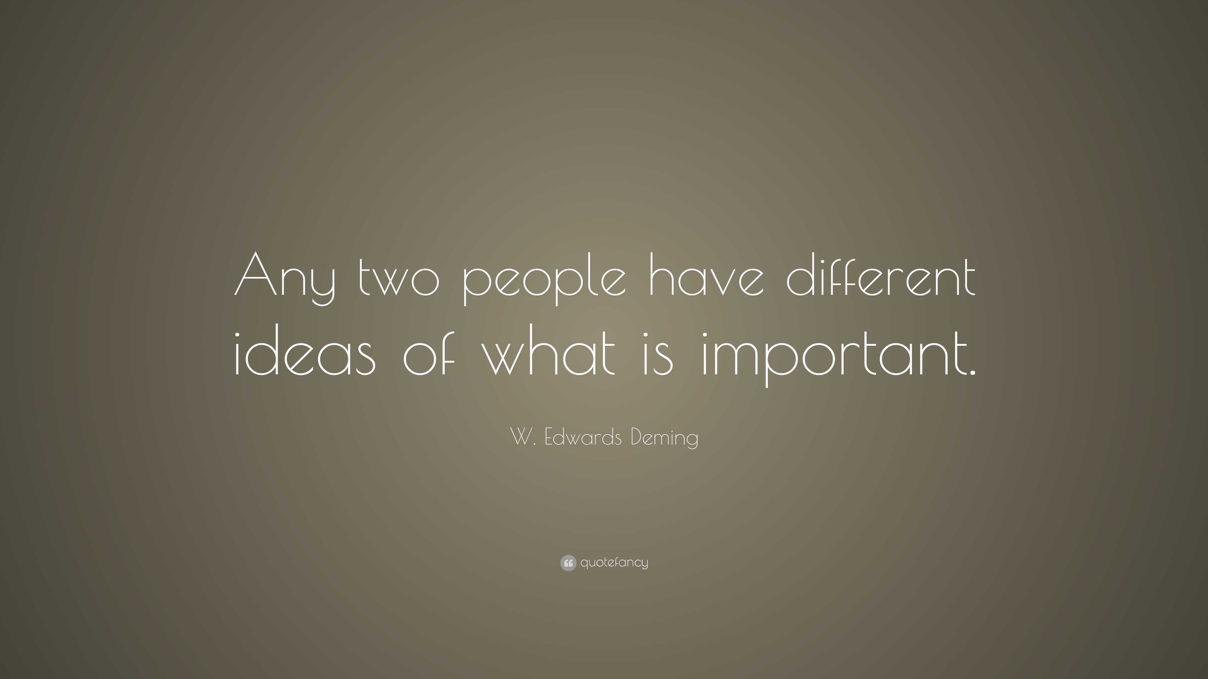 W. Edwards Deming Quote: “Any two people have different ideas of what ...