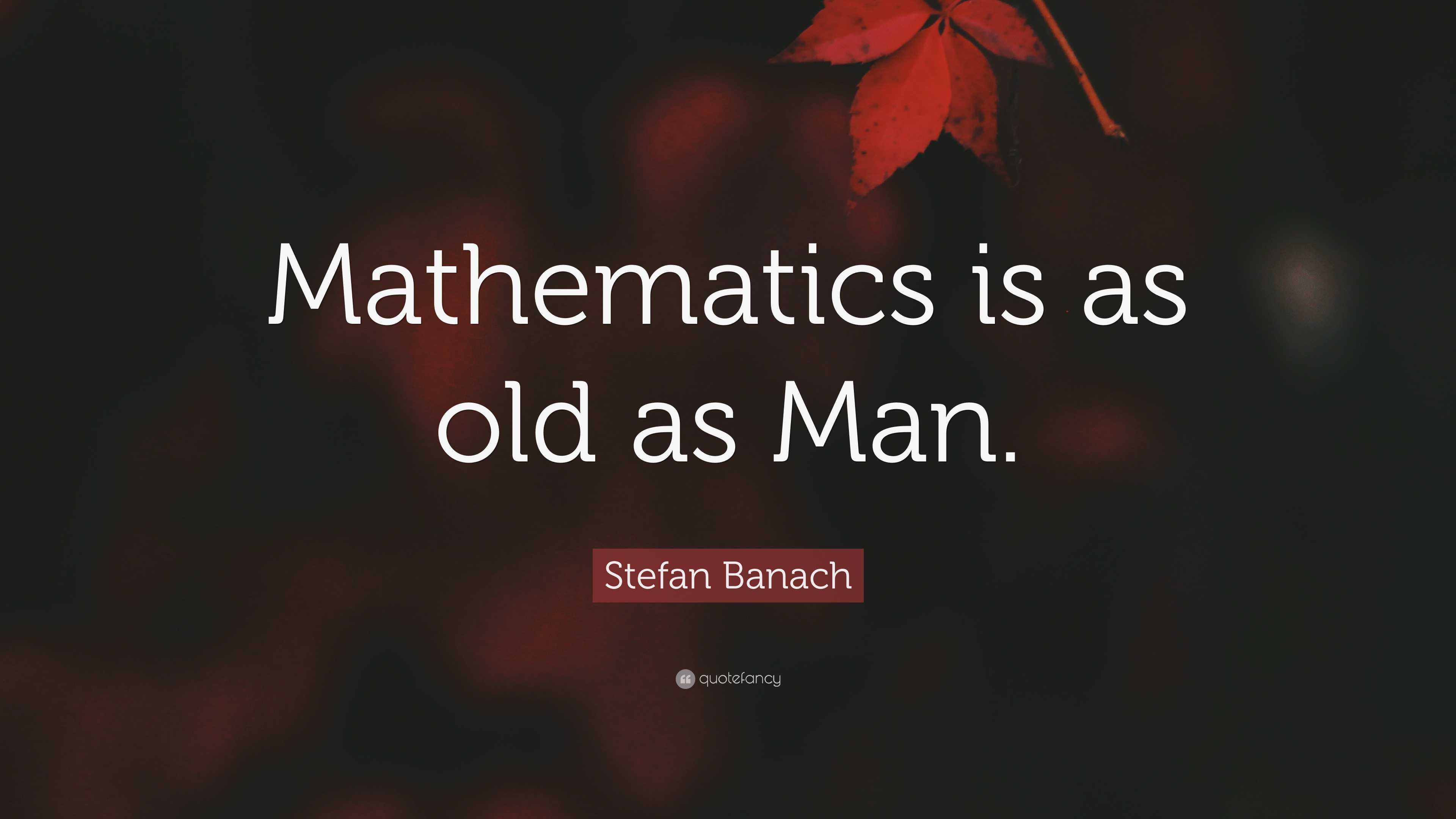Stefan Banach Quote: “Mathematics is as old as Man.”
