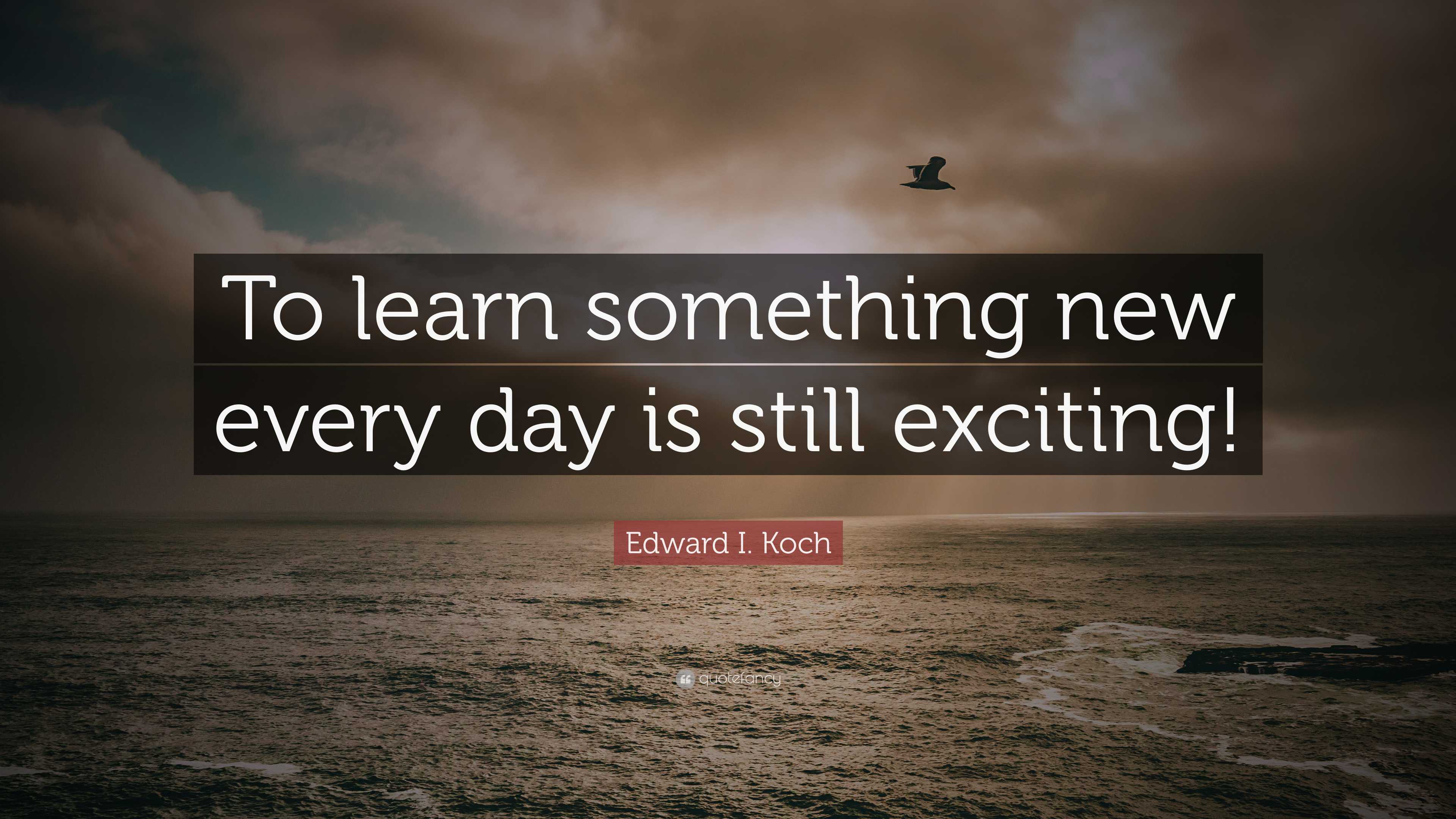 Edward I. Koch Quote: “To learn something new every day is still exciting!”
