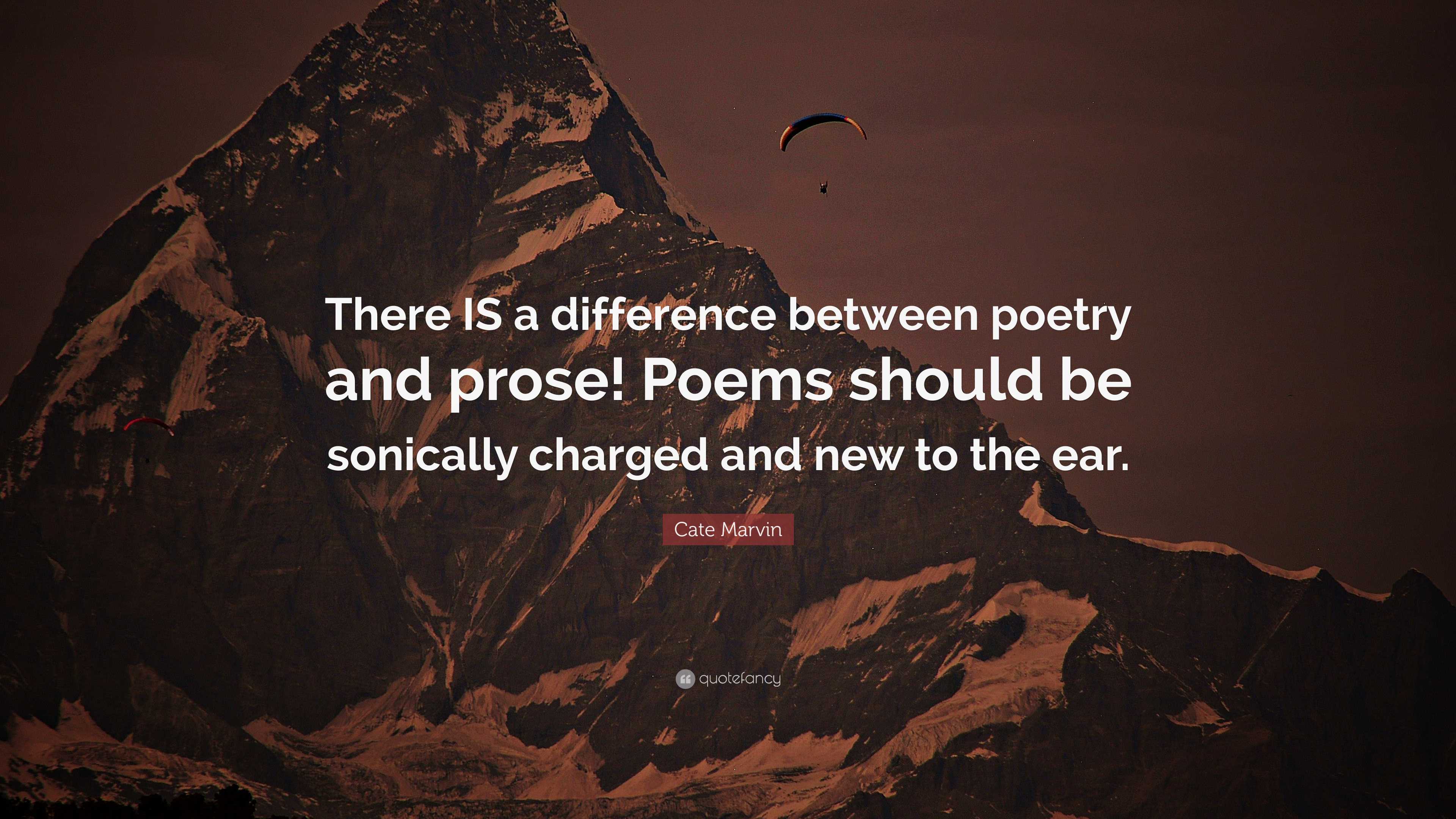 Cate Marvin Quote: “There IS a difference between poetry and prose ...