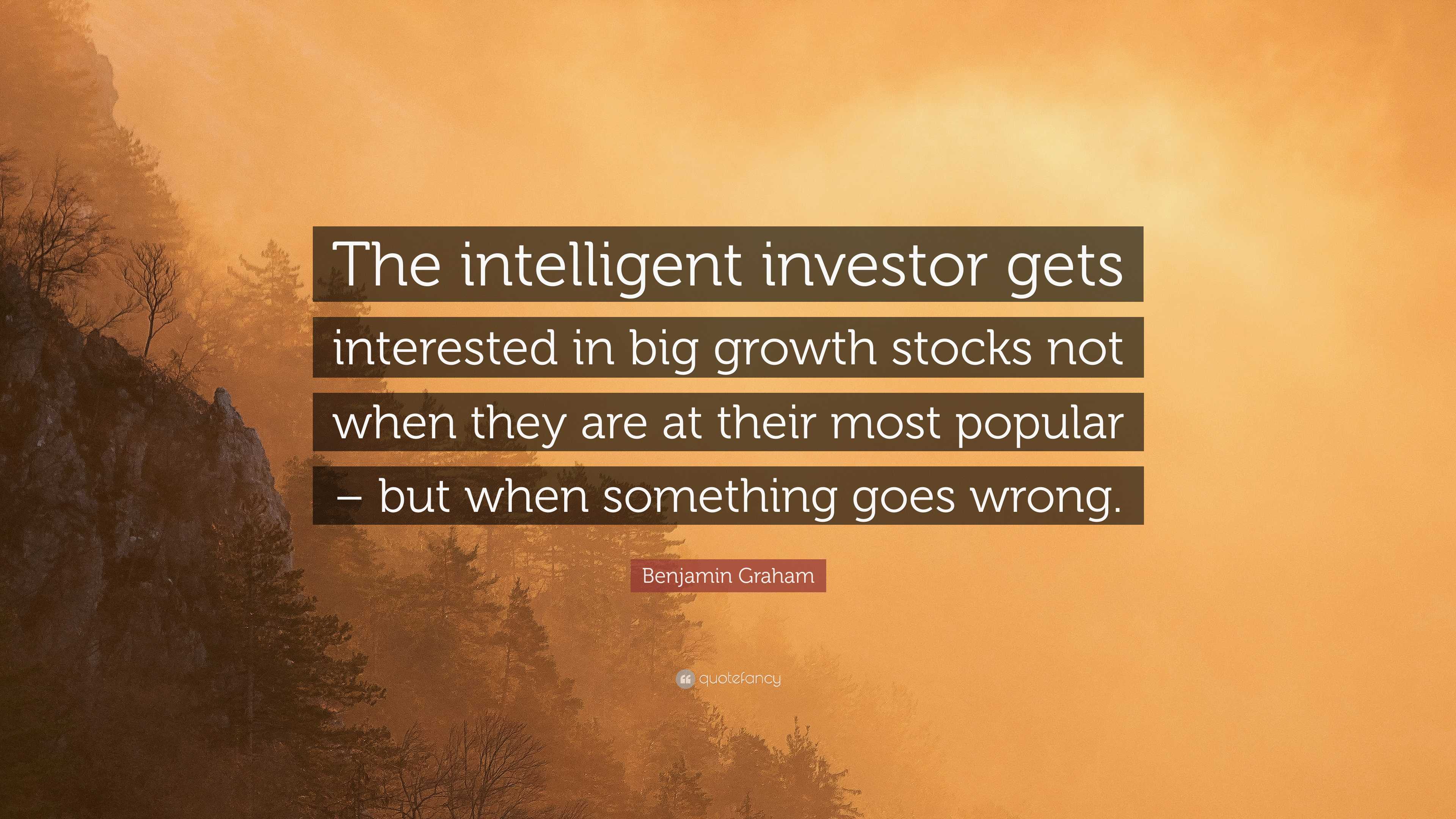 Benjamin Graham Quote: “The intelligent investor gets interested in big ...