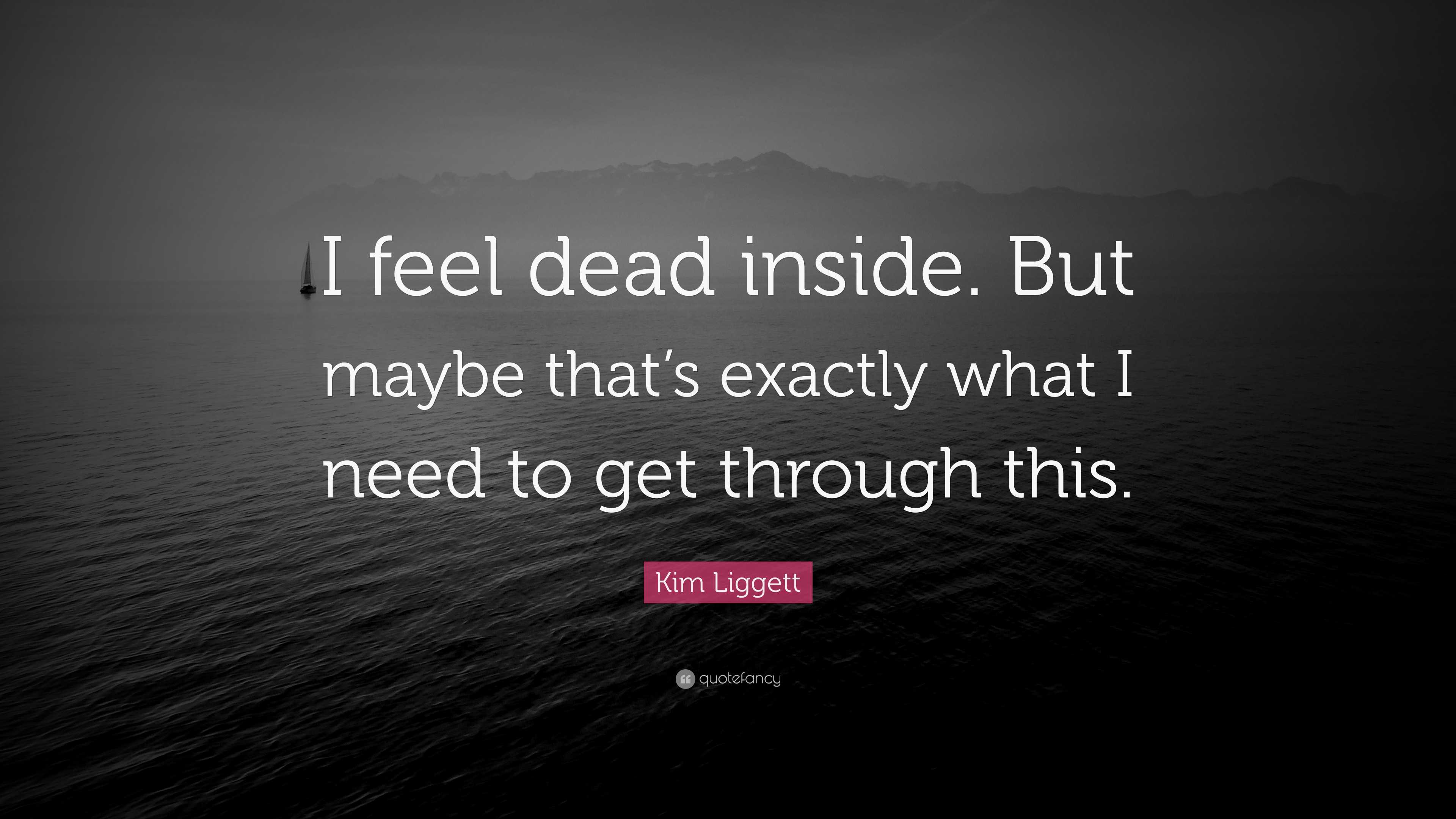 Kim Liggett Quote: “I feel dead inside. But maybe that’s exactly what I ...