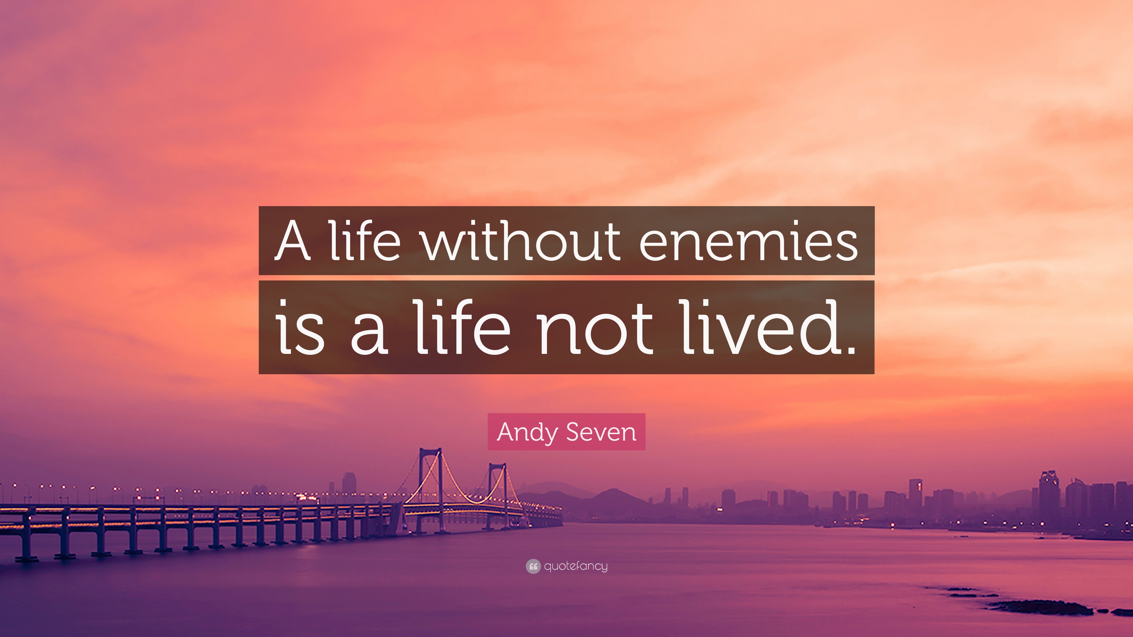 Andy Seven Quote: “A life without enemies is a life not lived.”