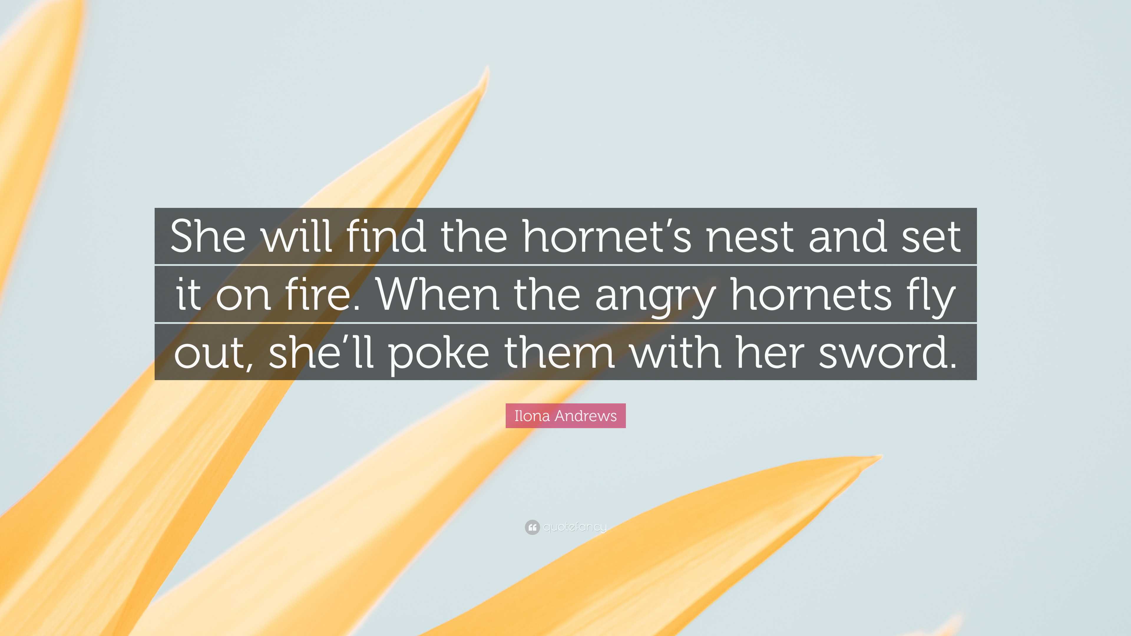 Ilona Andrews Quote: “She will find the hornet’s nest and set it on ...