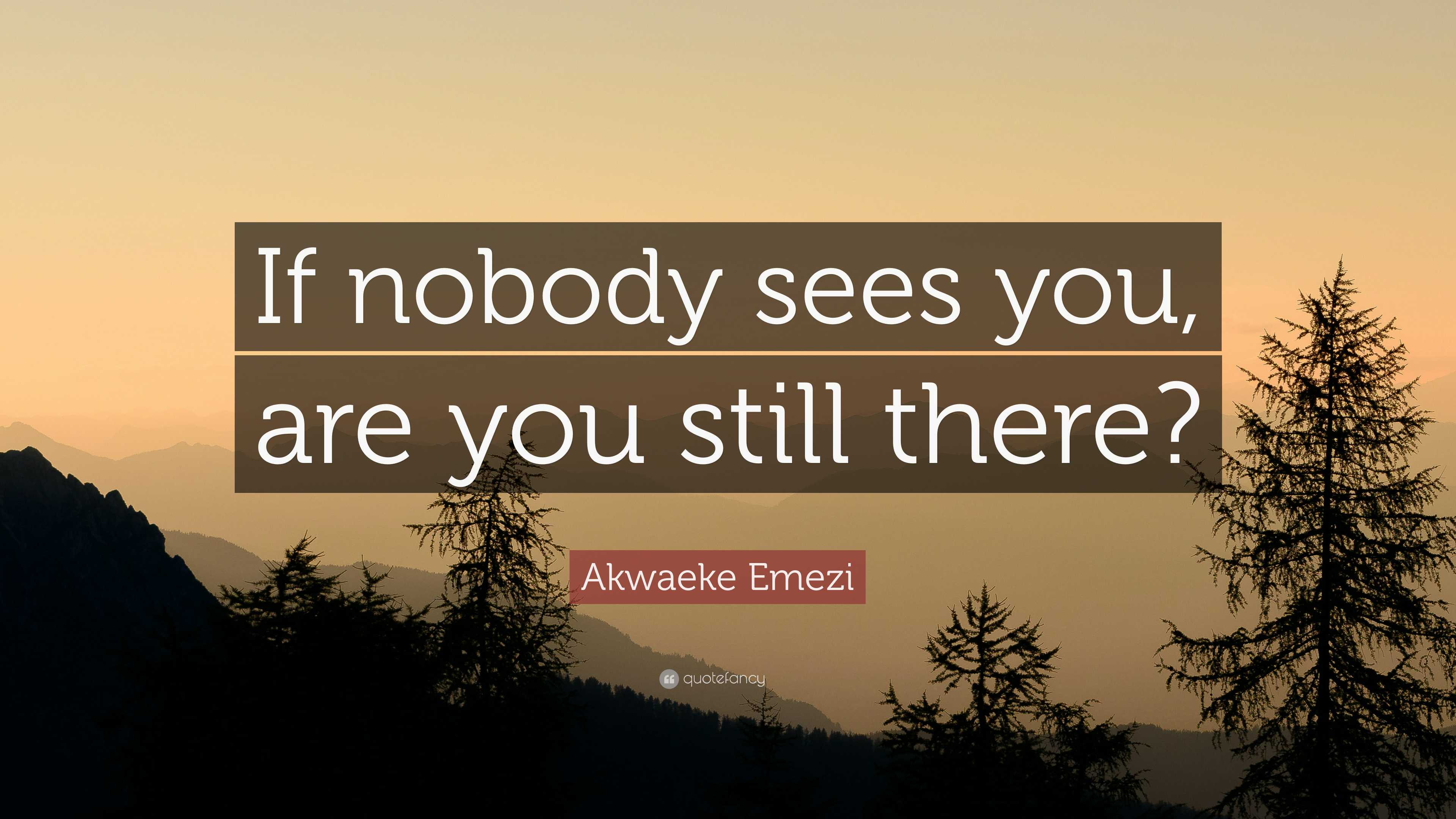 Akwaeke Emezi Quote: “If nobody sees you, are you still there?”